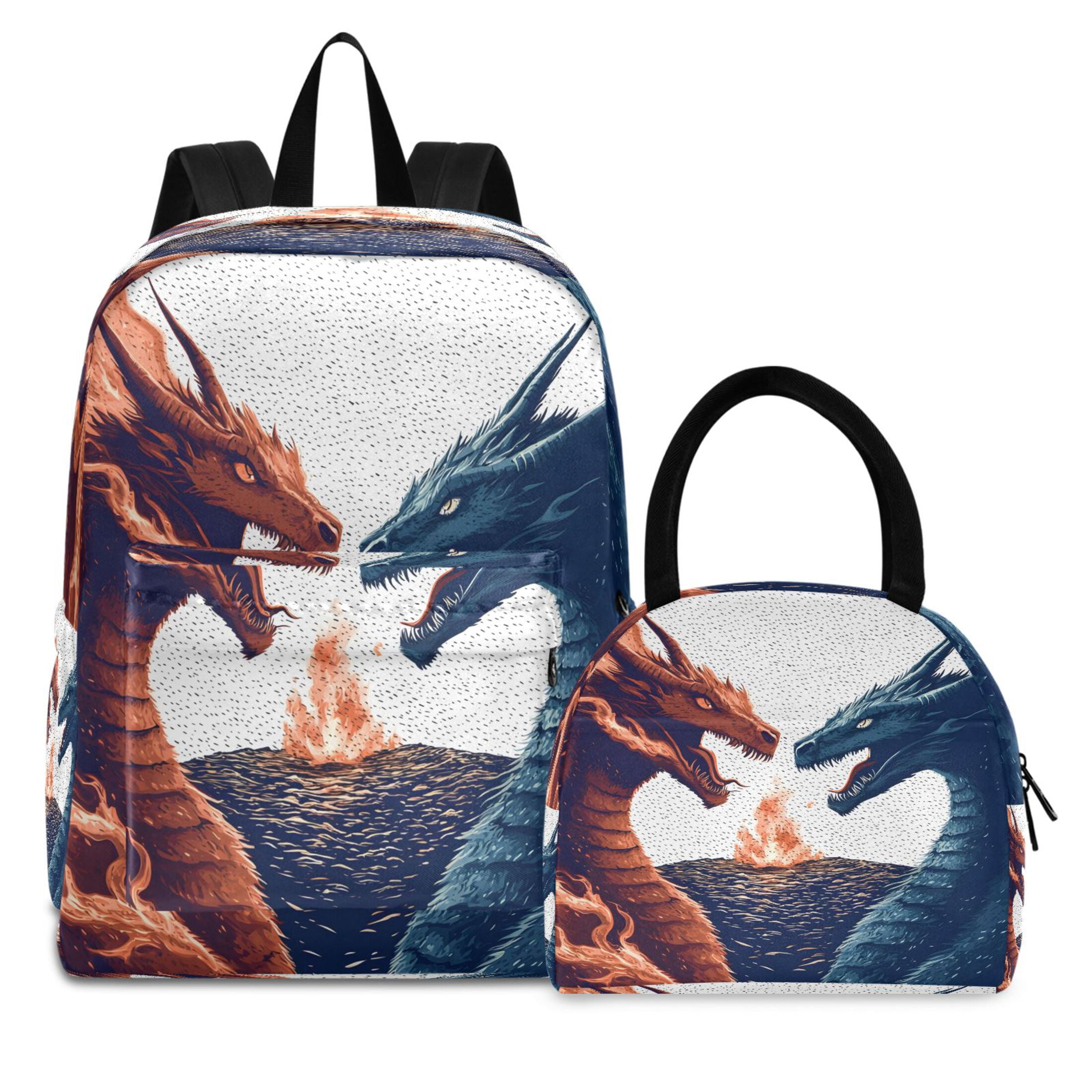 ALAZA Backpack Set Dragon in Fire Elementary School Bags Student ...