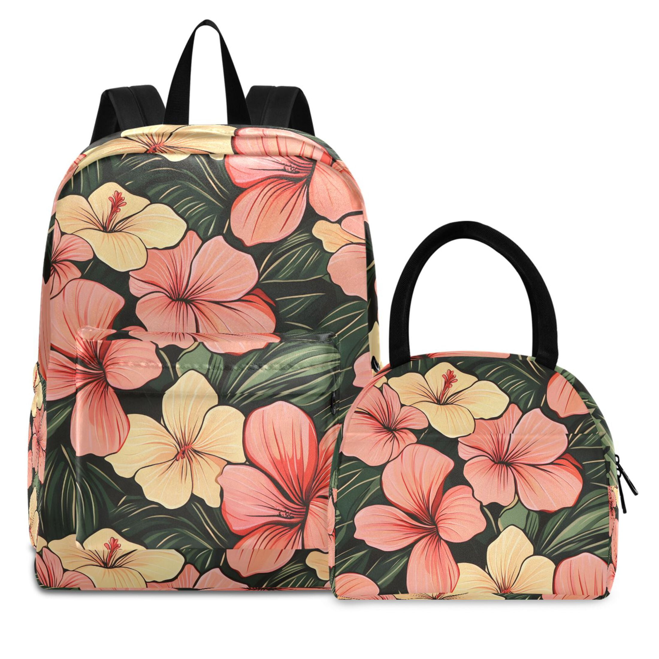 ALAZA Backpack Set Elegant Tropical Floral-r6 Elementary School Bags ...