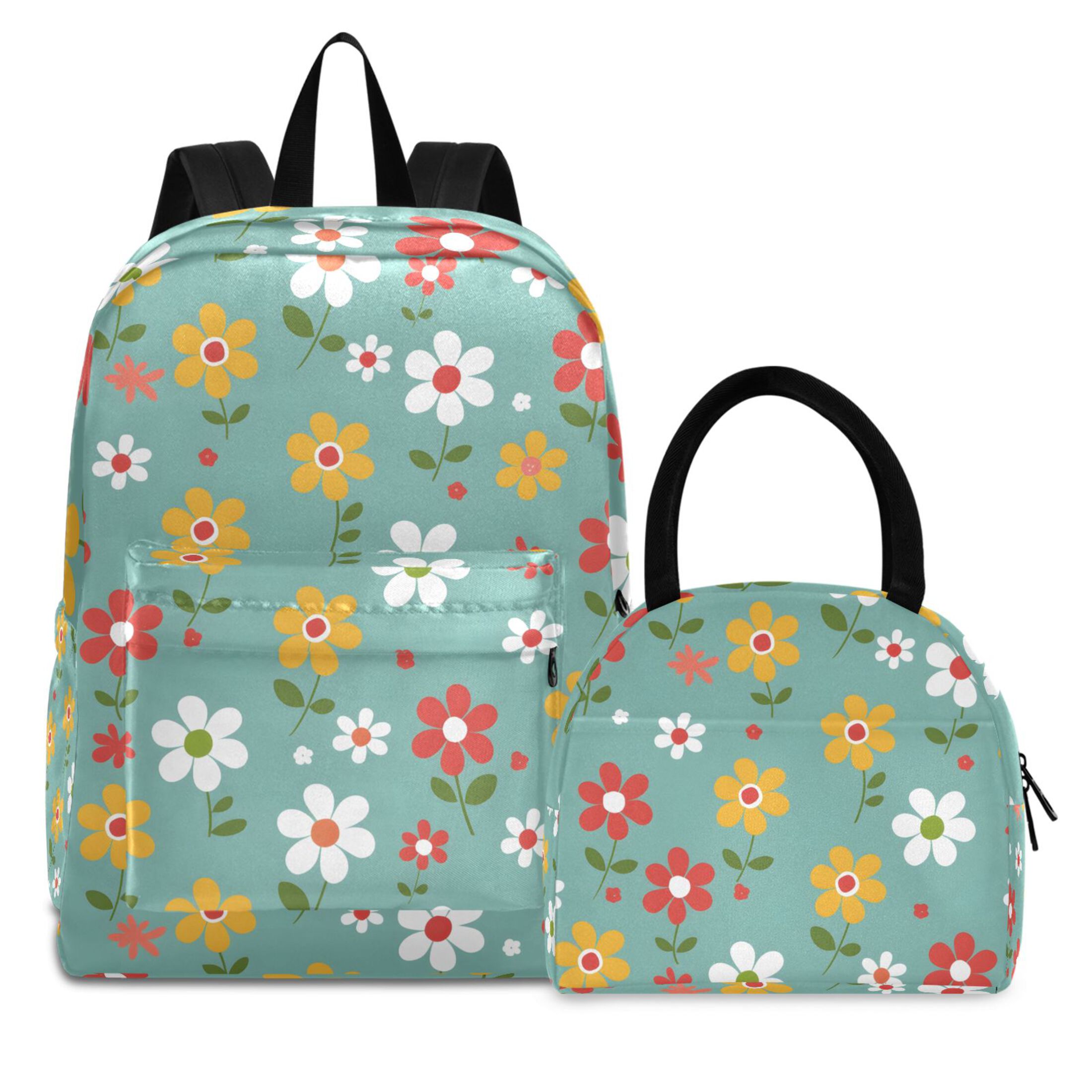 ALAZA Backpack Set Flowers Hand Draw Elementary School Bags Student ...