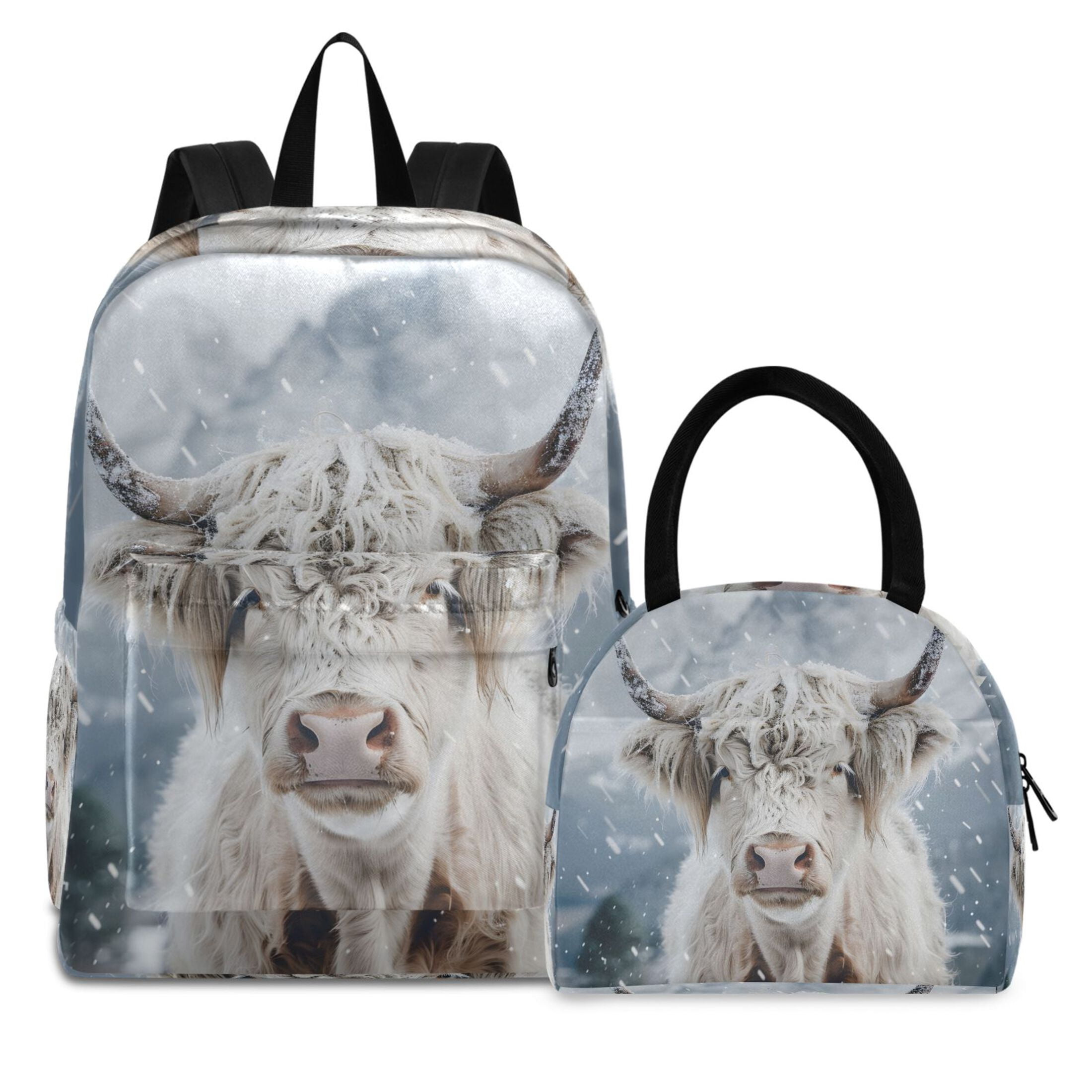 ALAZA Backpack Set Highland Cattle Winter Elementary School Bags ...