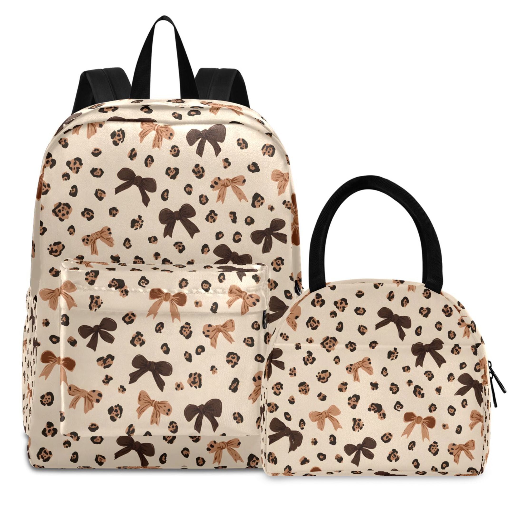 ALAZA Backpack Set Leopard Bows Elementary School Bags Student BookBag ...