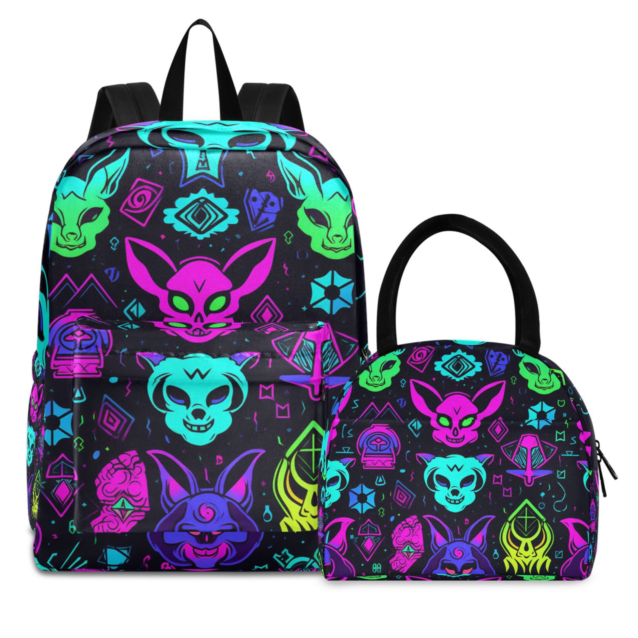 ALAZA Backpack Set Magic Cartoon Devils Elementary School Bags Student ...