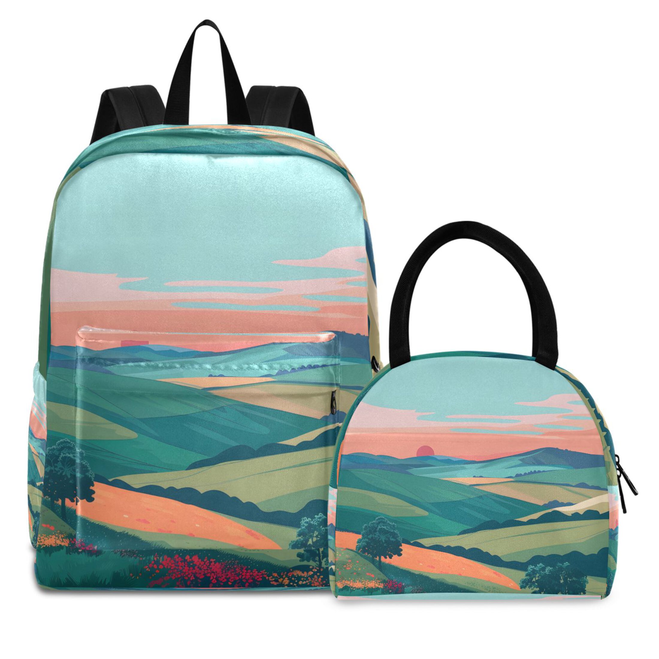 ALAZA Backpack Set Mountain Art Landscape Elementary School Bags ...