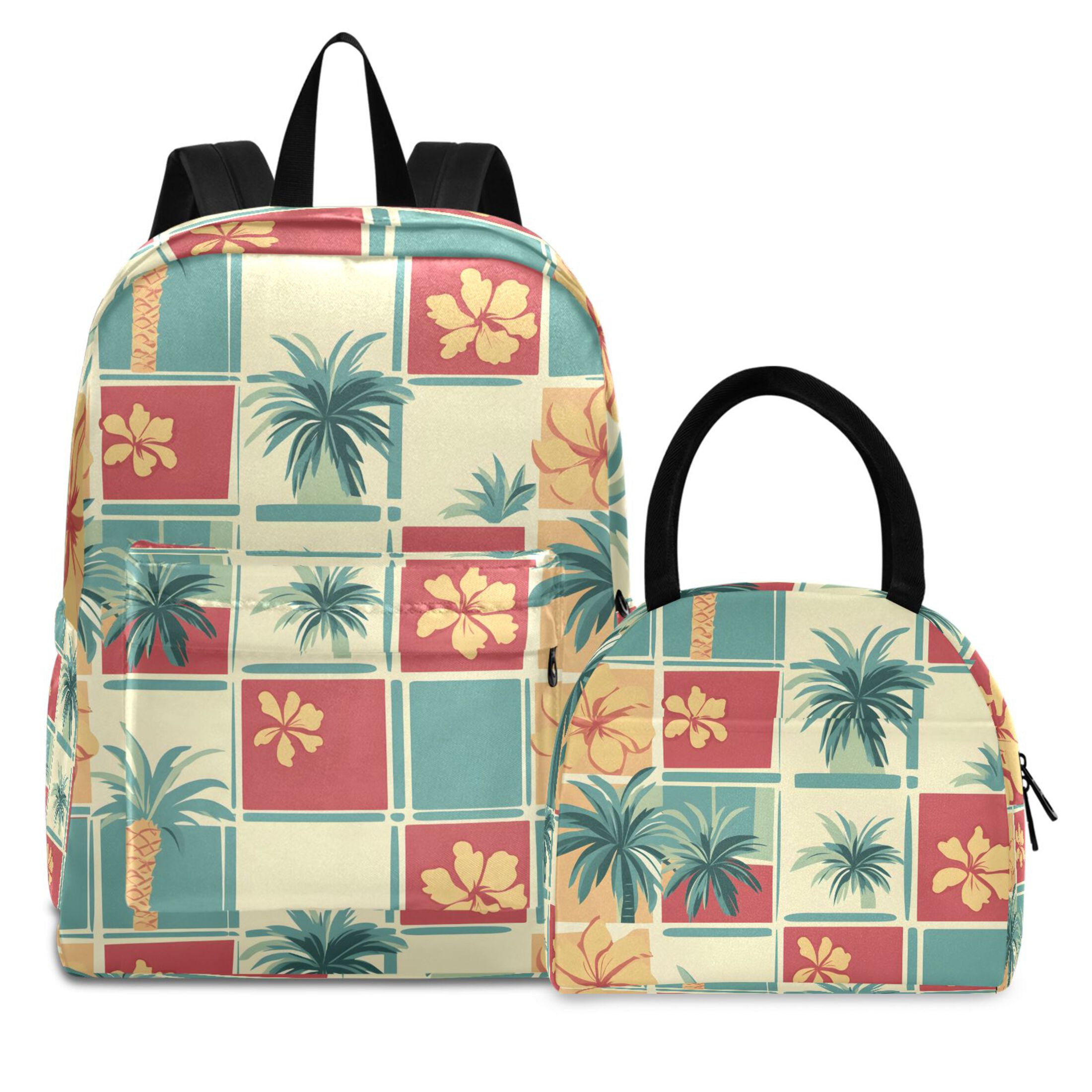 ALAZA Backpack Set Palm Tree Tropical Elementary School Bags Student ...