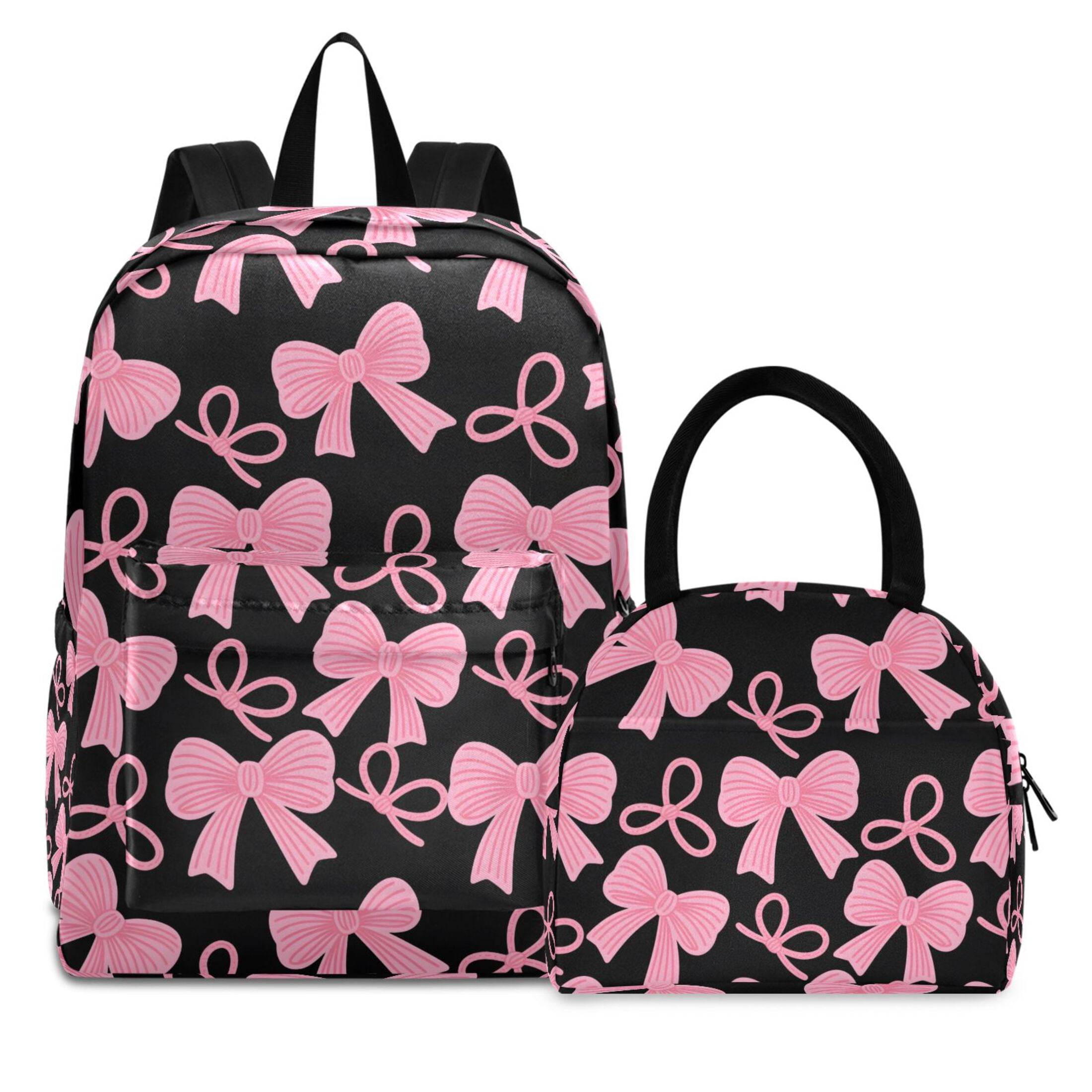 ALAZA Backpack Set Pink Bows Elementary School Bags Student BookBag ...