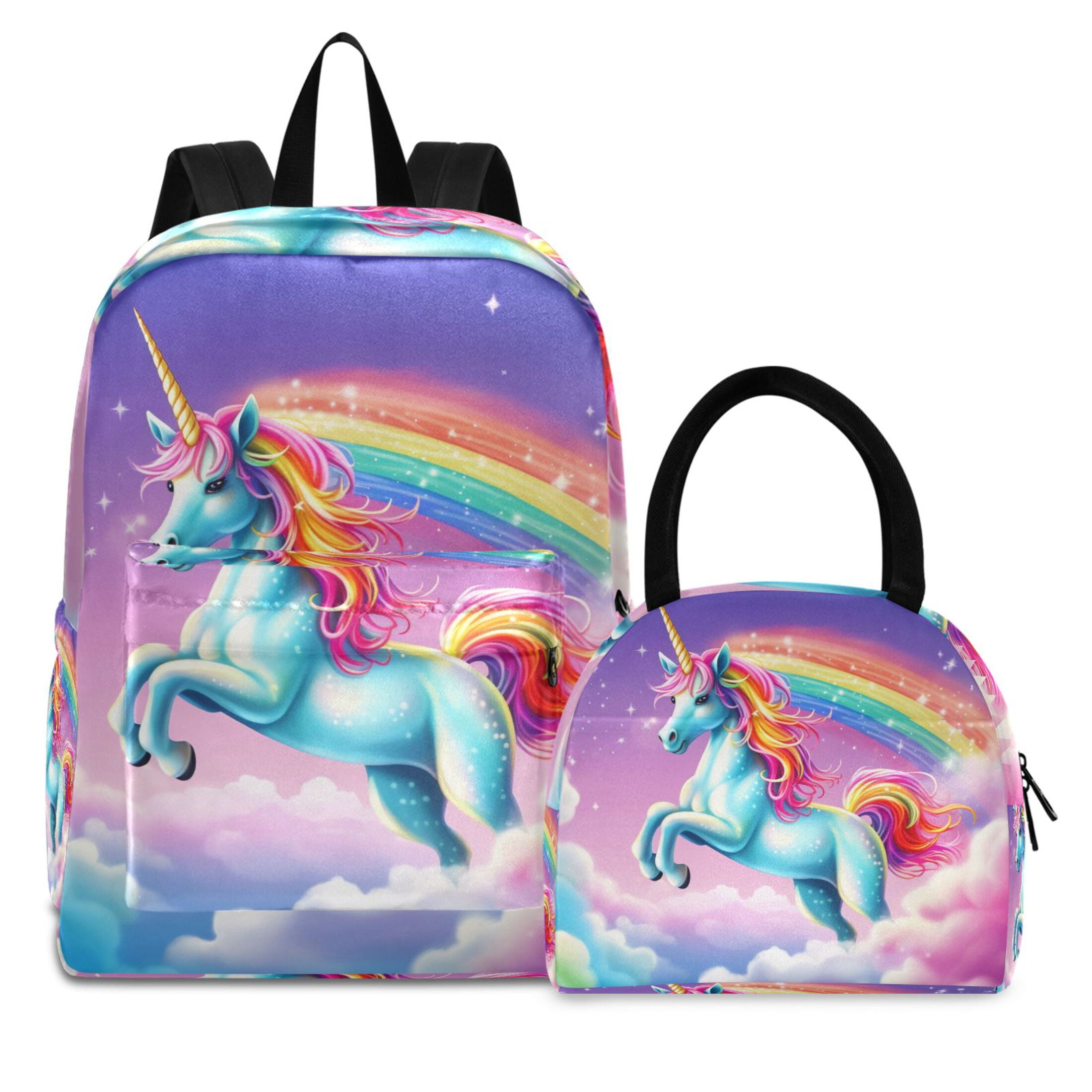 ALAZA Backpack Set Unicorn in Rainbow Sky Elementary School Bags ...