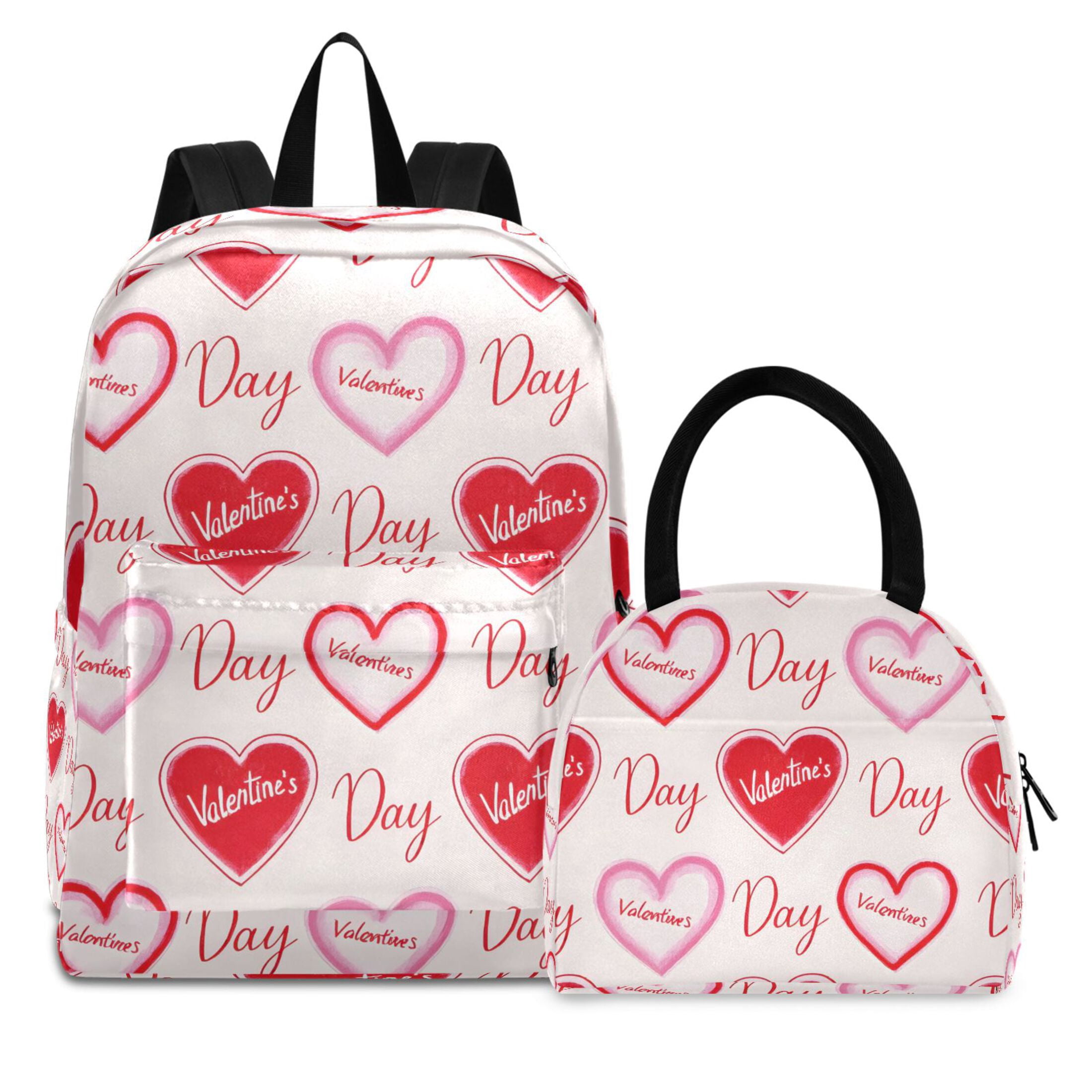 ALAZA Backpack Set Valentine's Hearts Elementary School Bags Student ...