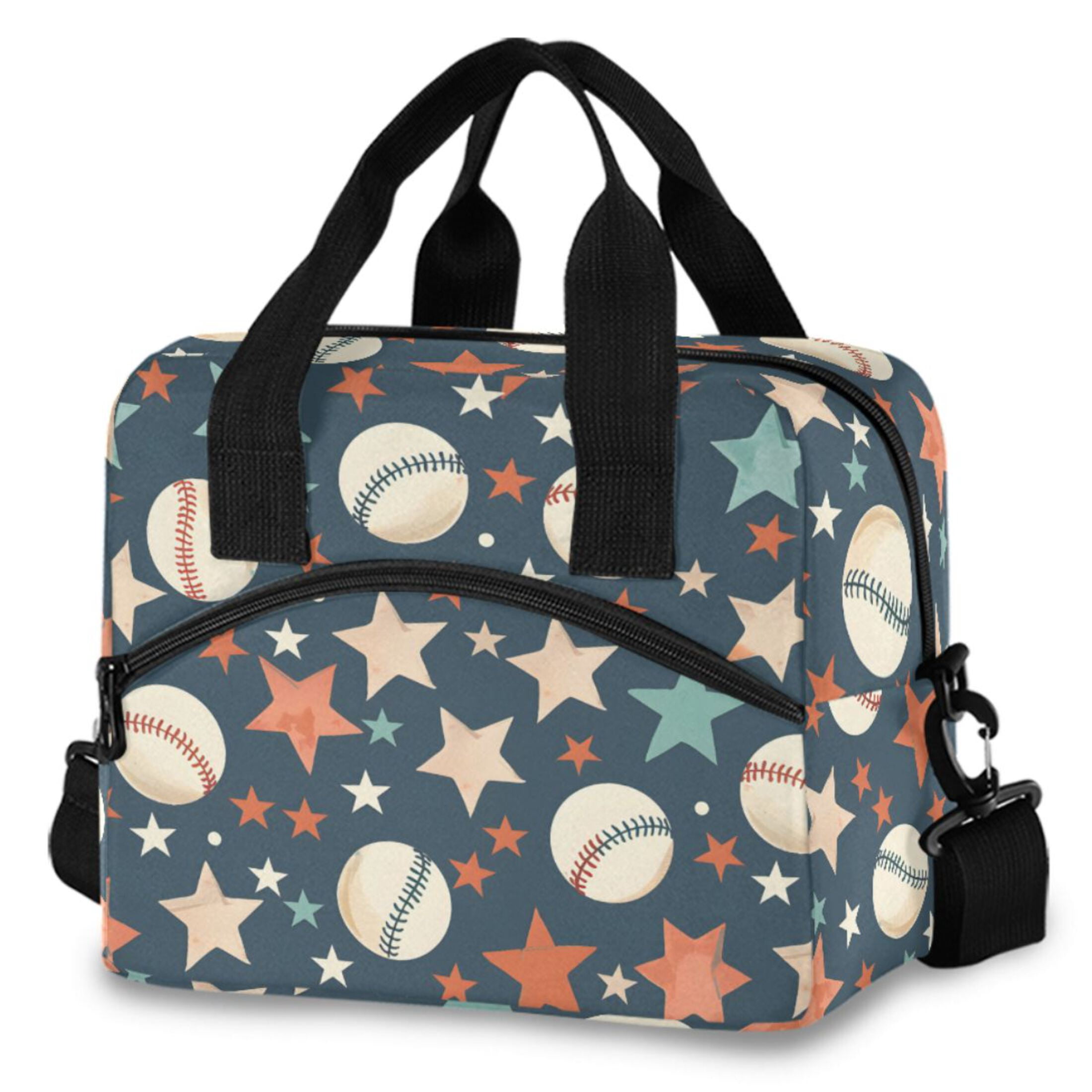 ALAZA Baseball Cartoon Stars Insulated Lunch Box Large Reusable Cooler ...