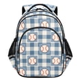 ALAZA Baseball Checkered School Backpack Elementary Bag Student Bookbag ...
