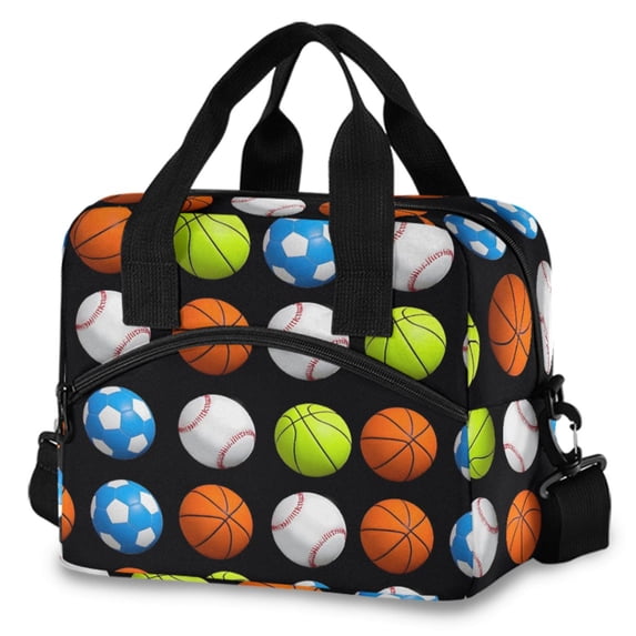 ALAZA Baseball Football Basketball Insulated Lunch Box Large Reusable ...