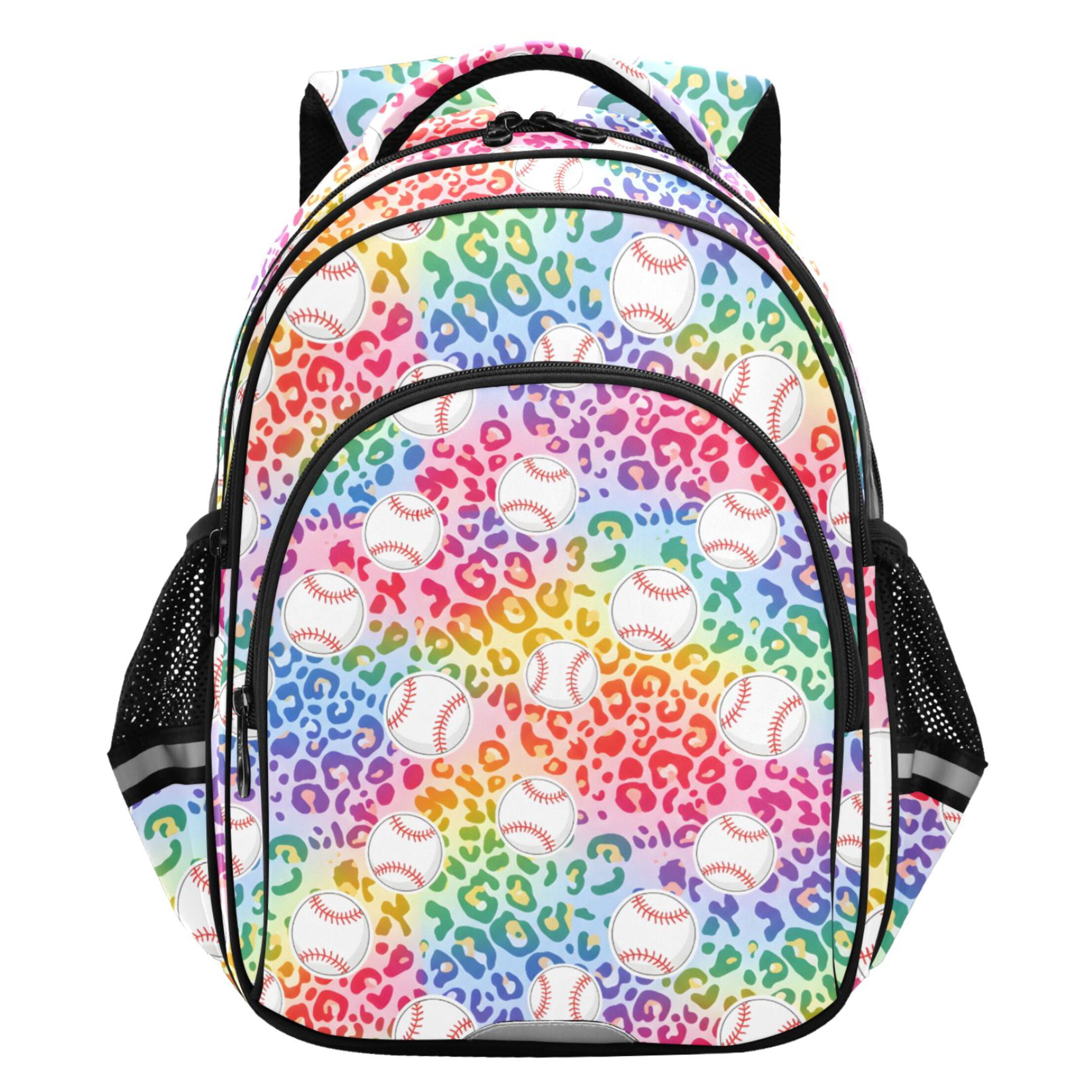 ALAZA Baseball Gradient Leopard School Backpack Elementary Bag Student ...
