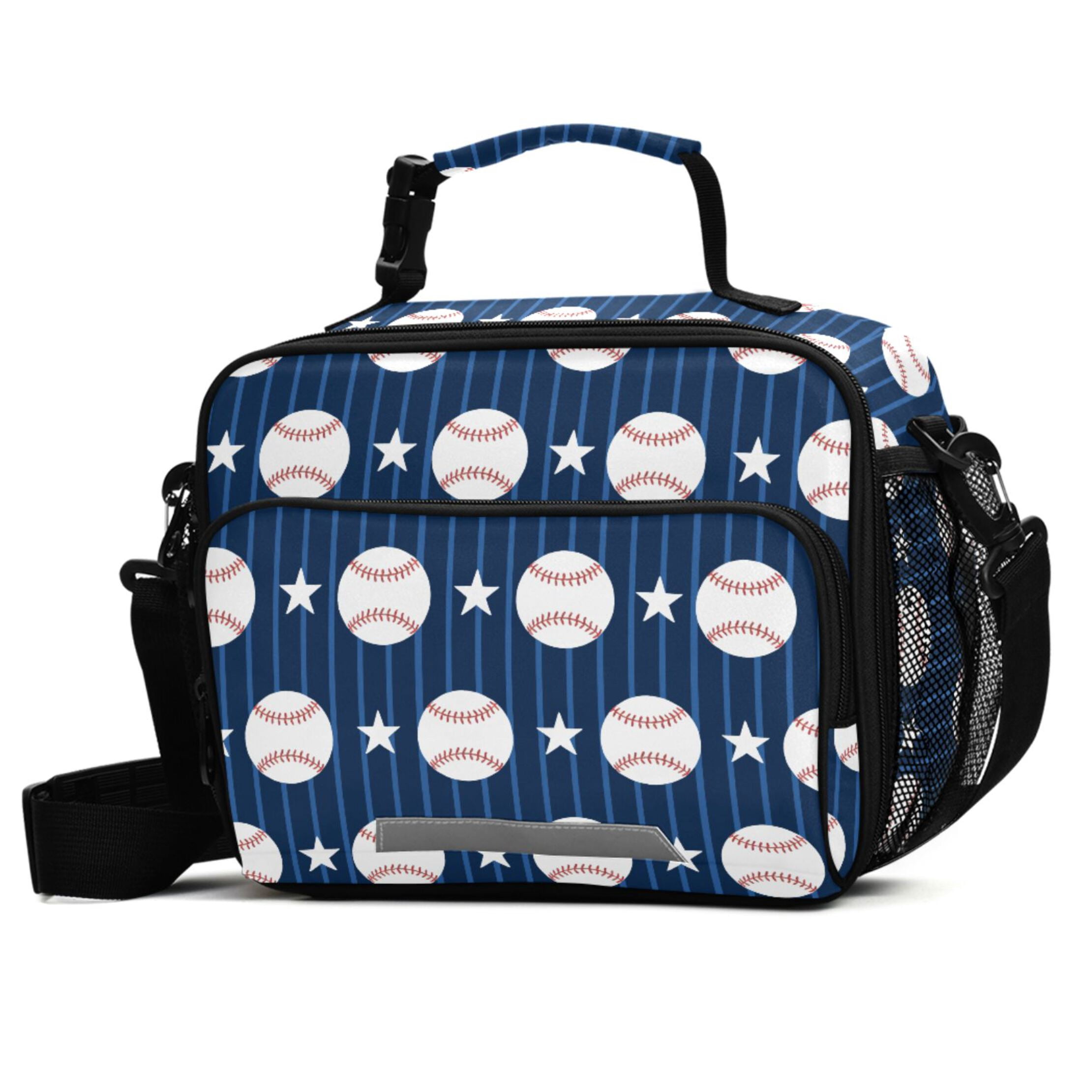 ALAZA Baseball Stars Stripe Lunch Box Insulated Cooler Bag Reusable ...