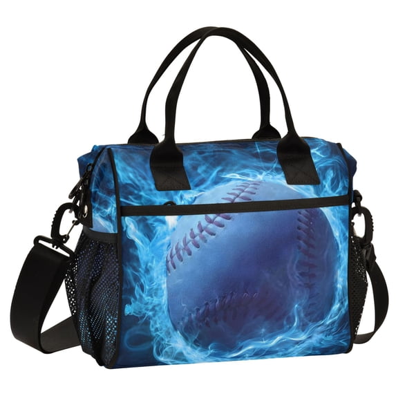 ALAZA Baseball in Fire Print Cooler Lunch Bag Insulated Reusable Lunch ...