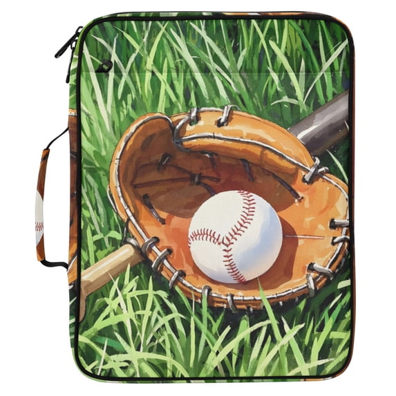 ALAZA Baseball on Grass Pattern Expanding Accordion File Folder 3 Ring ...