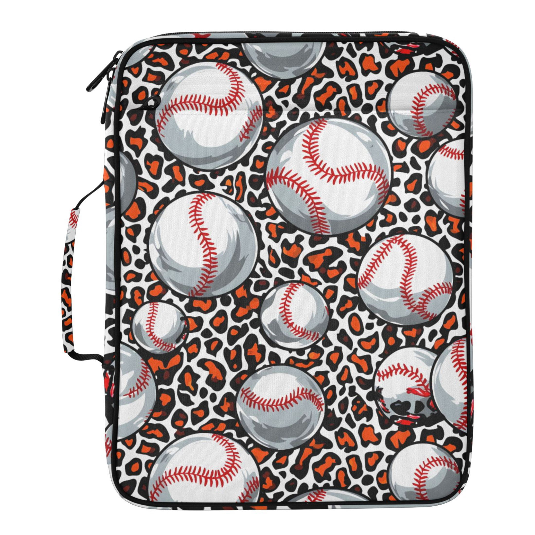 ALAZA Baseball on Leopard Pattern Expanding Accordion File Folder 3 ...