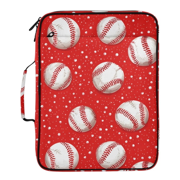 ALAZA Baseball on Red Pattern Expanding Accordion File Folder 3 Ring ...
