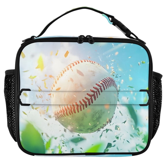 ALAZA Baseball with Leaf Insulated Lunch Box Lunch Bag Cooler Tote with ...