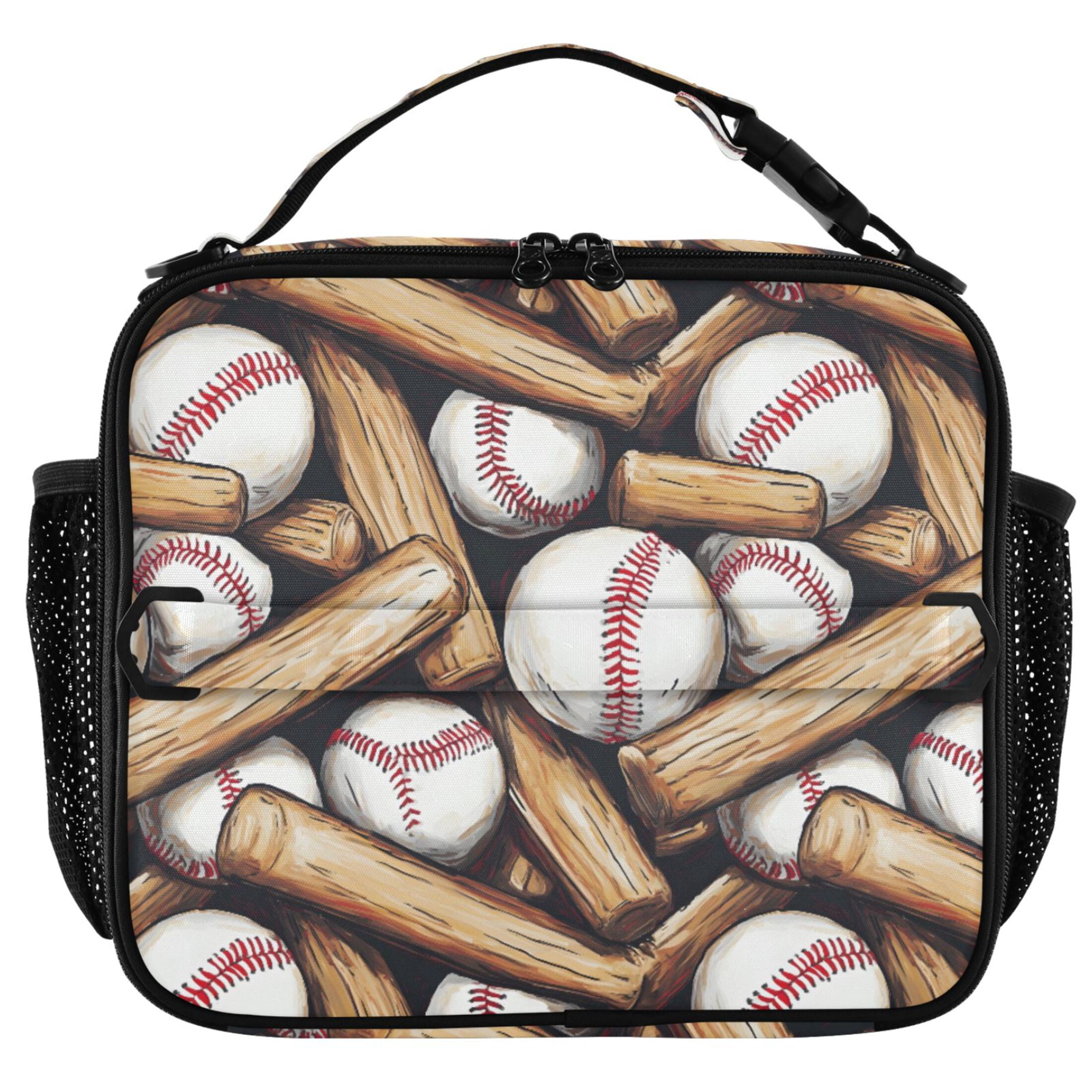 ALAZA Baseballs Bats Insulated Lunch Box Lunch Bag Cooler Tote with ...