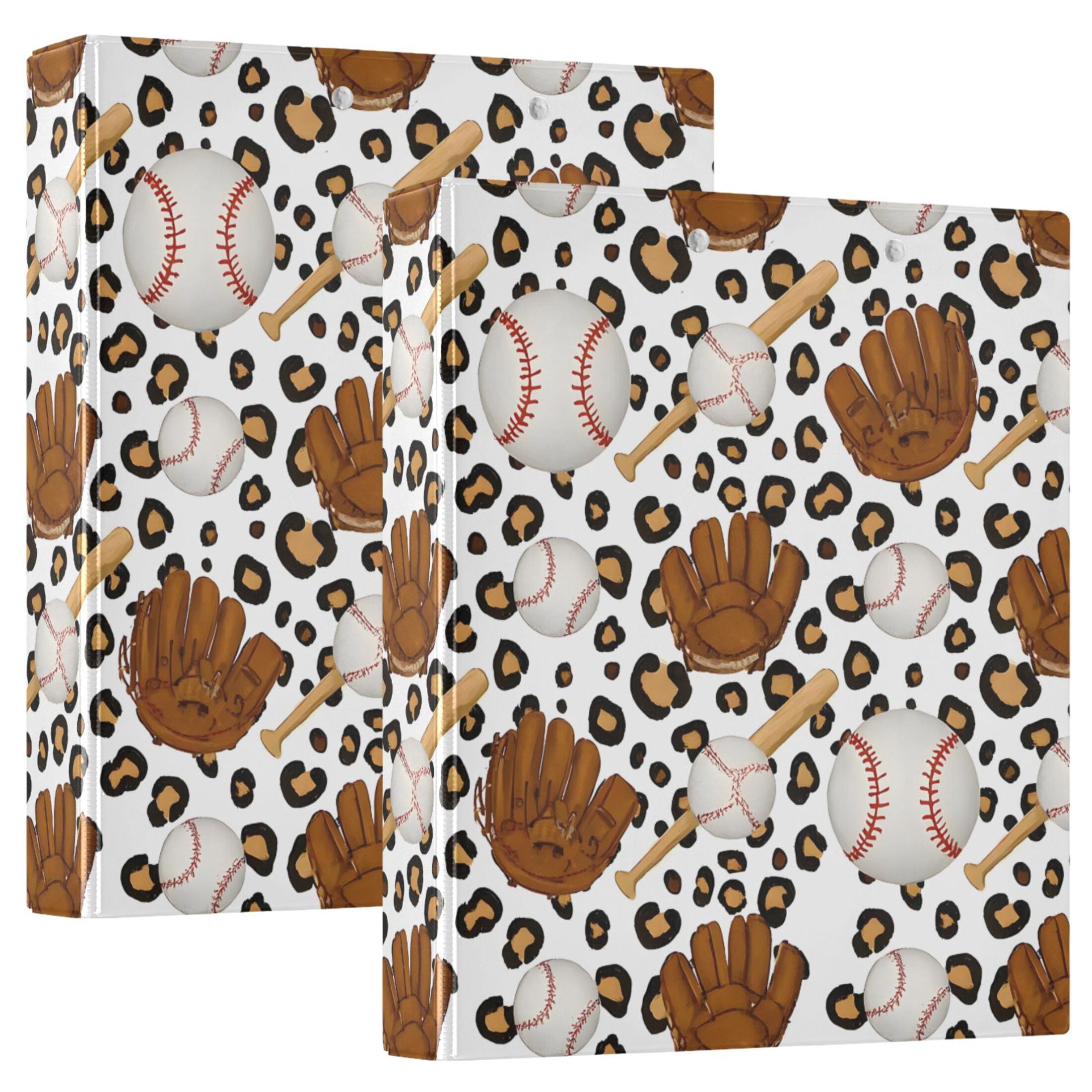ALAZA Baseballs Leopard Hardcover 3 Ring Binder 1.5" D-Rings with ...