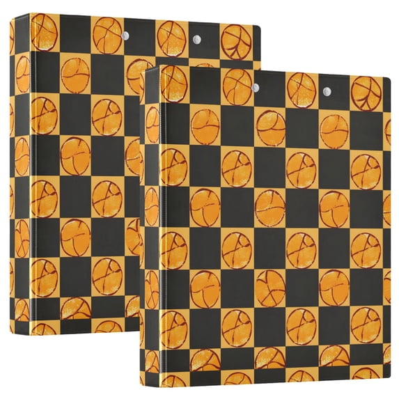 ALAZA Basketball Checkered Grid Hardcover 3 Ring Binder 1.5" D-Rings ...