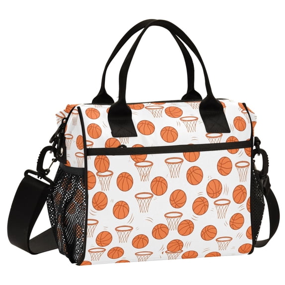 ALAZA Basketball Hoops Print Cooler Lunch Bag Insulated Reusable Lunch ...