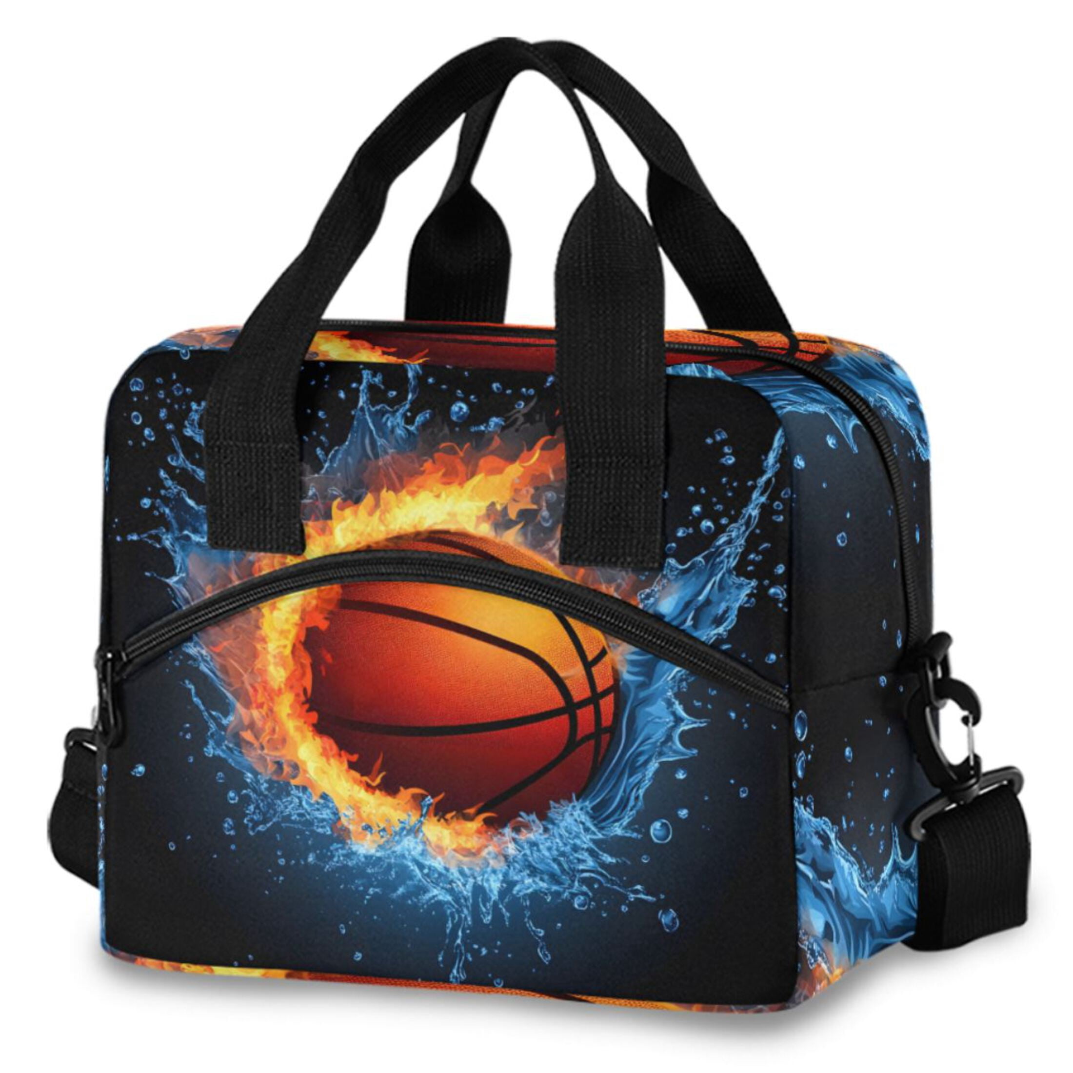 ALAZA Basketball with Fire Insulated Lunch Box Large Reusable Cooler ...