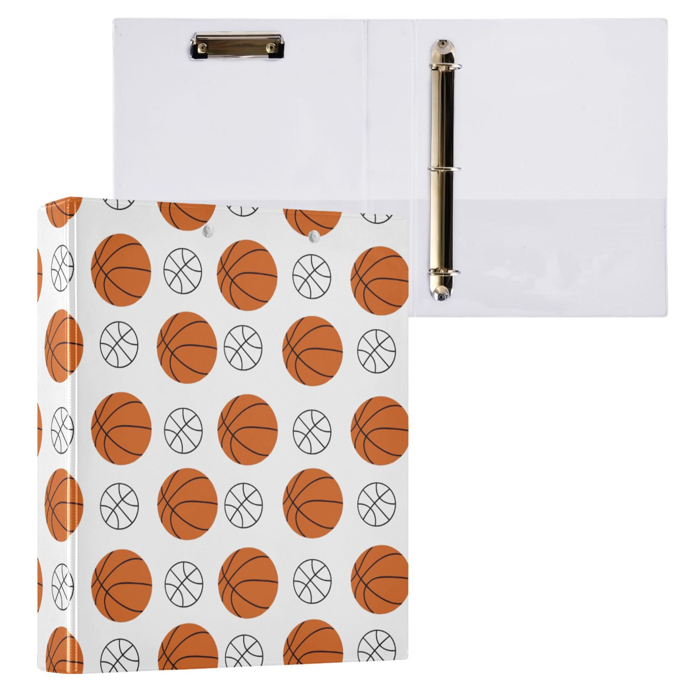 ALAZA Basketballs Hardcover 3 Ring Binder 1.5" D-Rings with Interior ...