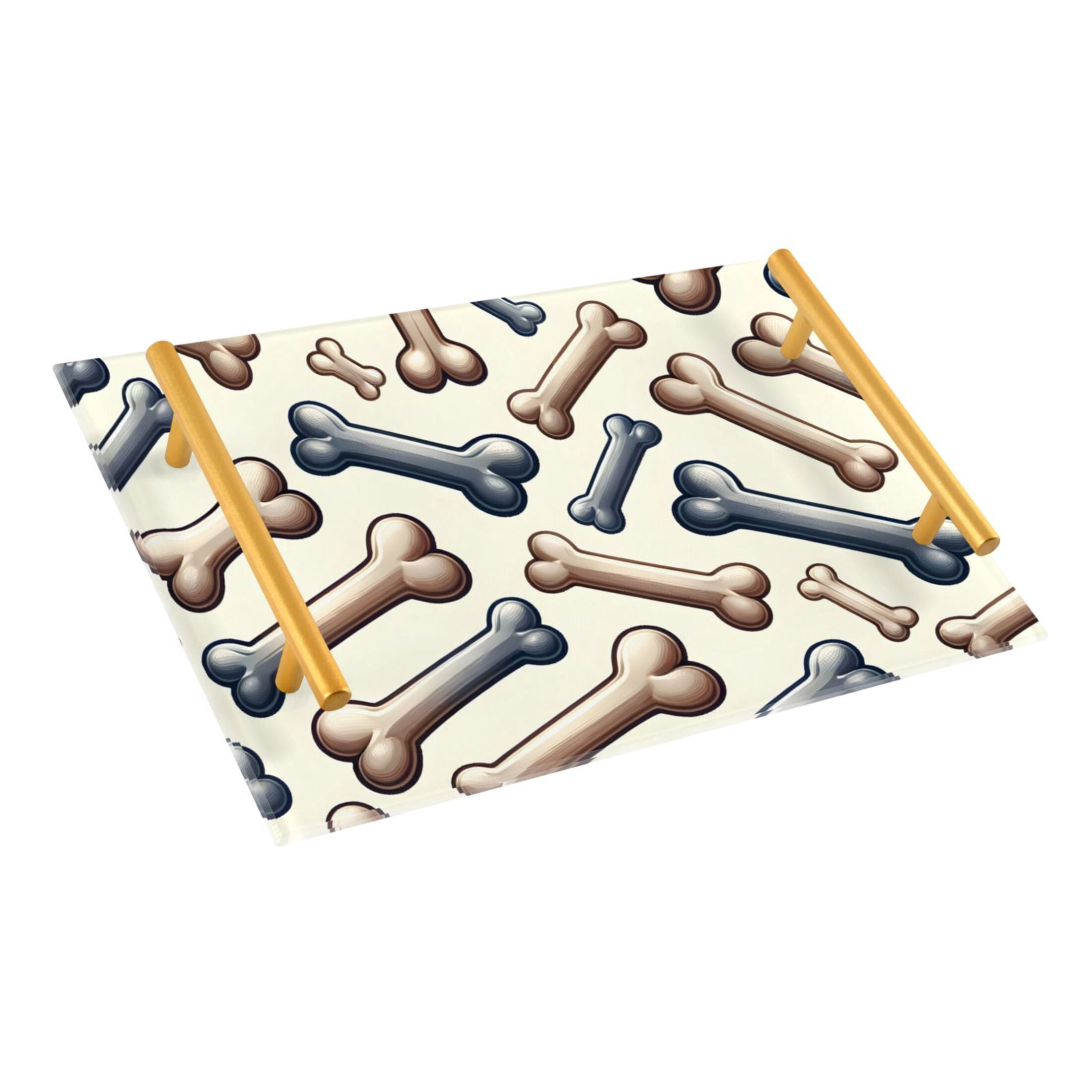 ALAZA Bathroom Tray Bones Dog Pattern Vanity Countertop Trays Acrylic ...