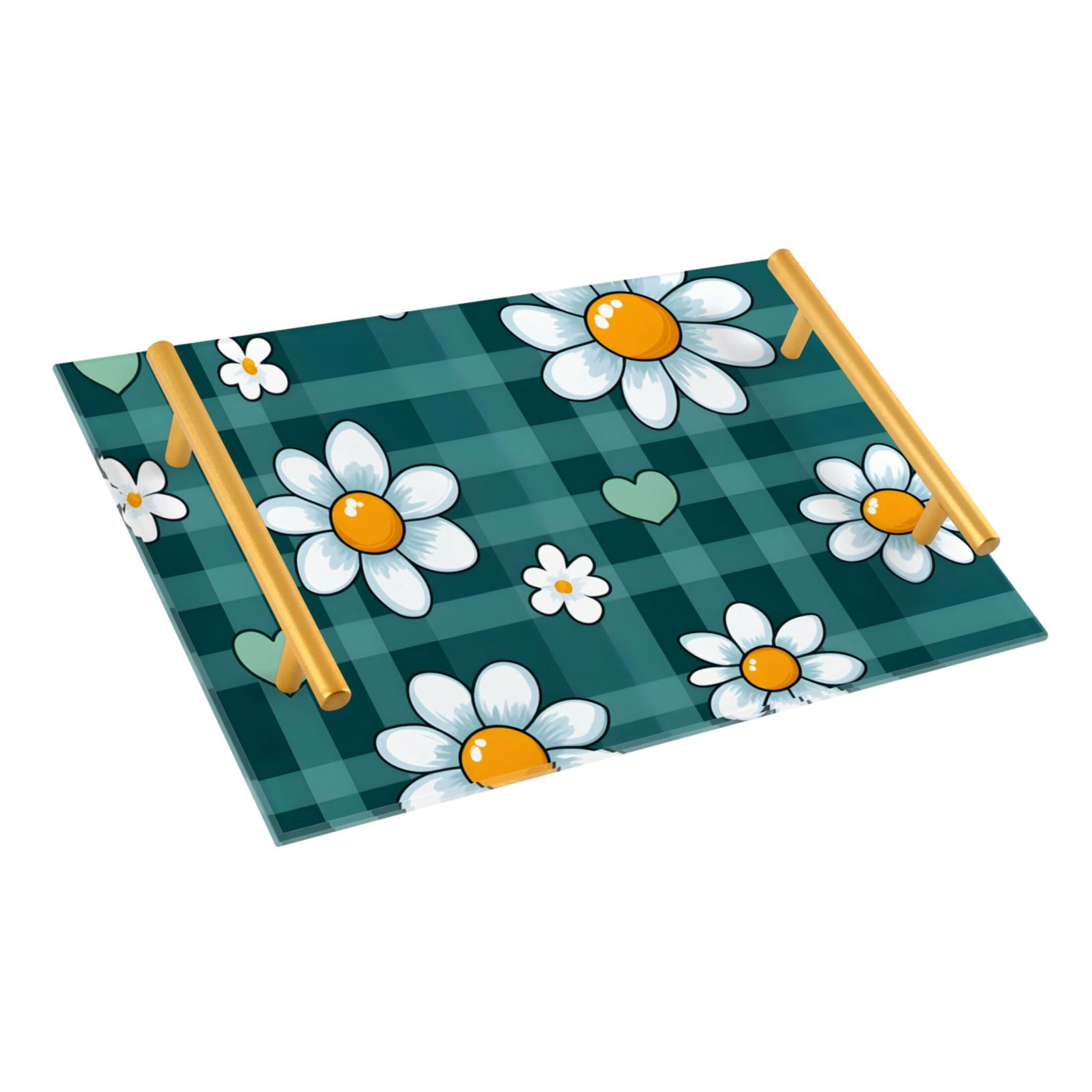 ALAZA Bathroom Tray Cute Daisy Flower Vanity Countertop Trays Acrylic ...