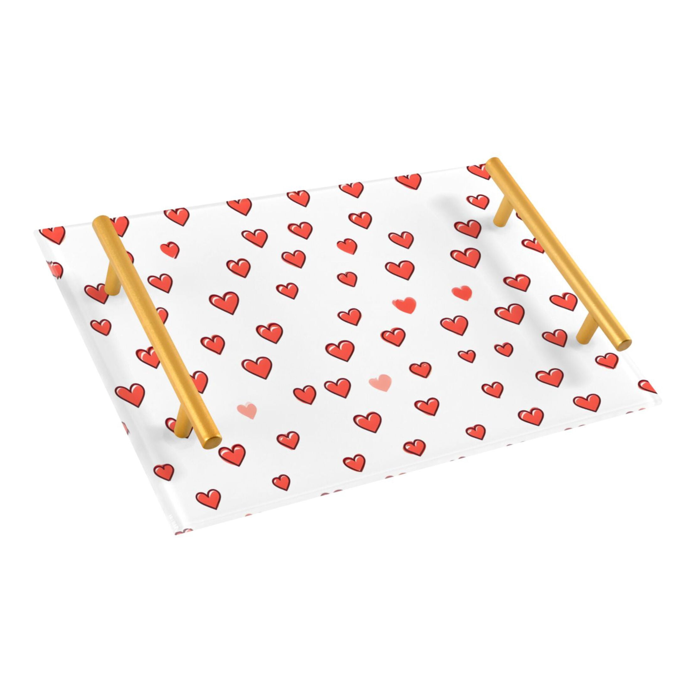 ALAZA Bathroom Tray Cute Hearts Vanity Countertop Trays Acrylic Sink ...