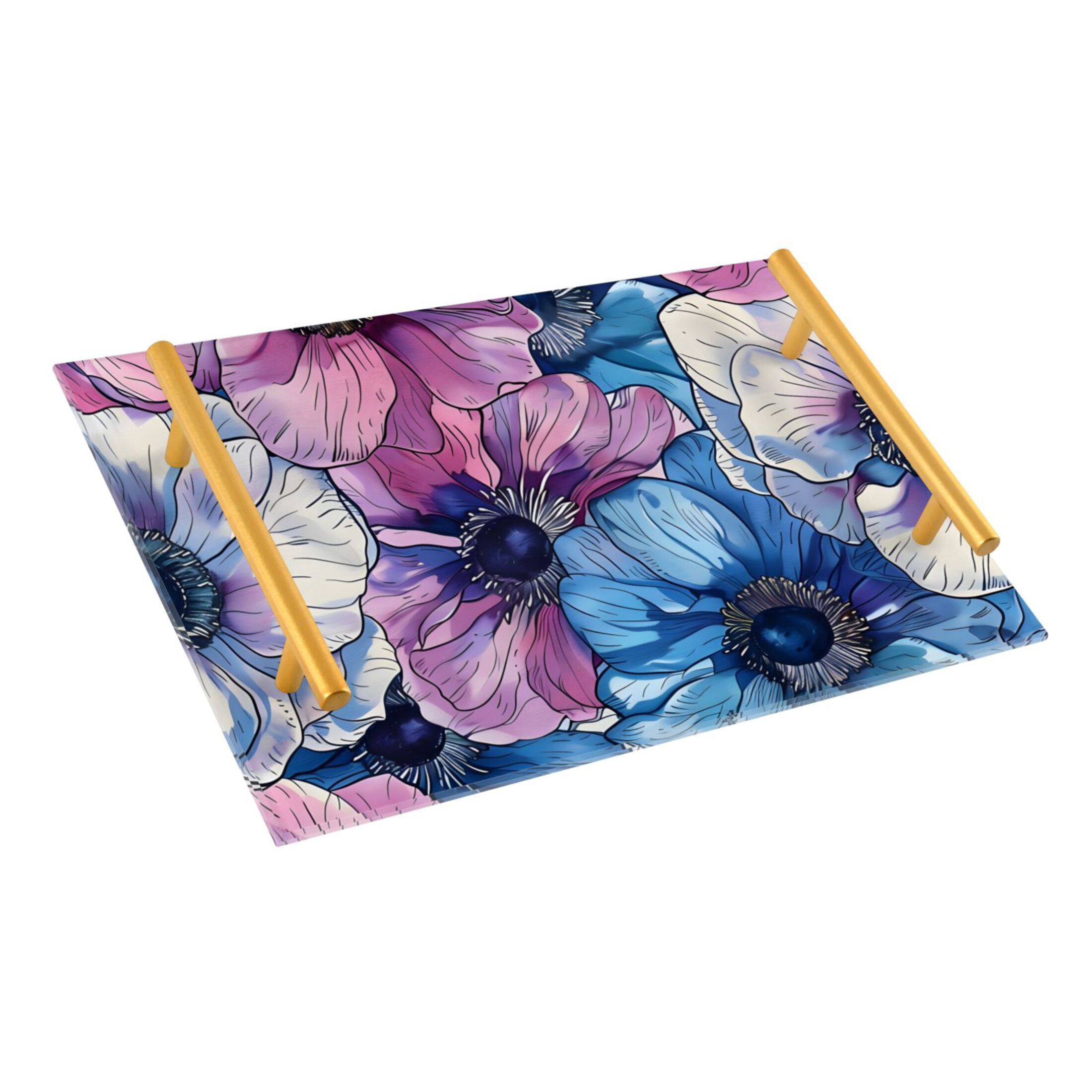 ALAZA Bathroom Tray Exotic Anemone Flower Vanity Countertop Trays ...