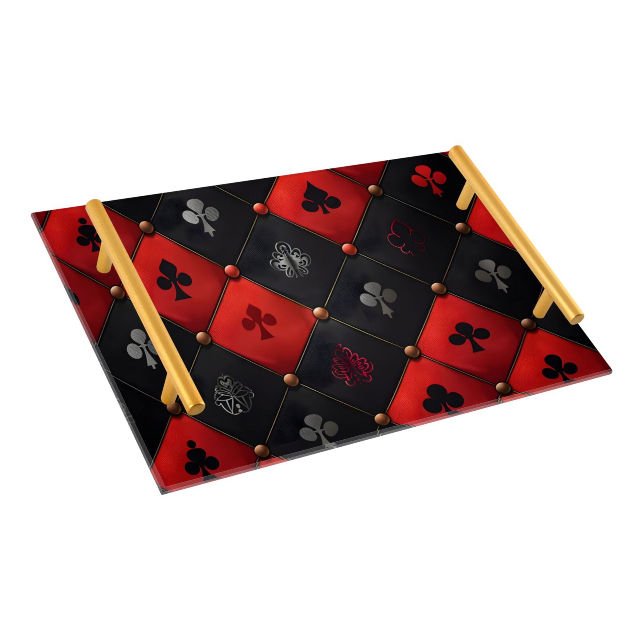 ALAZA Bathroom Tray Red and Black Lattice Vanity Countertop Trays ...