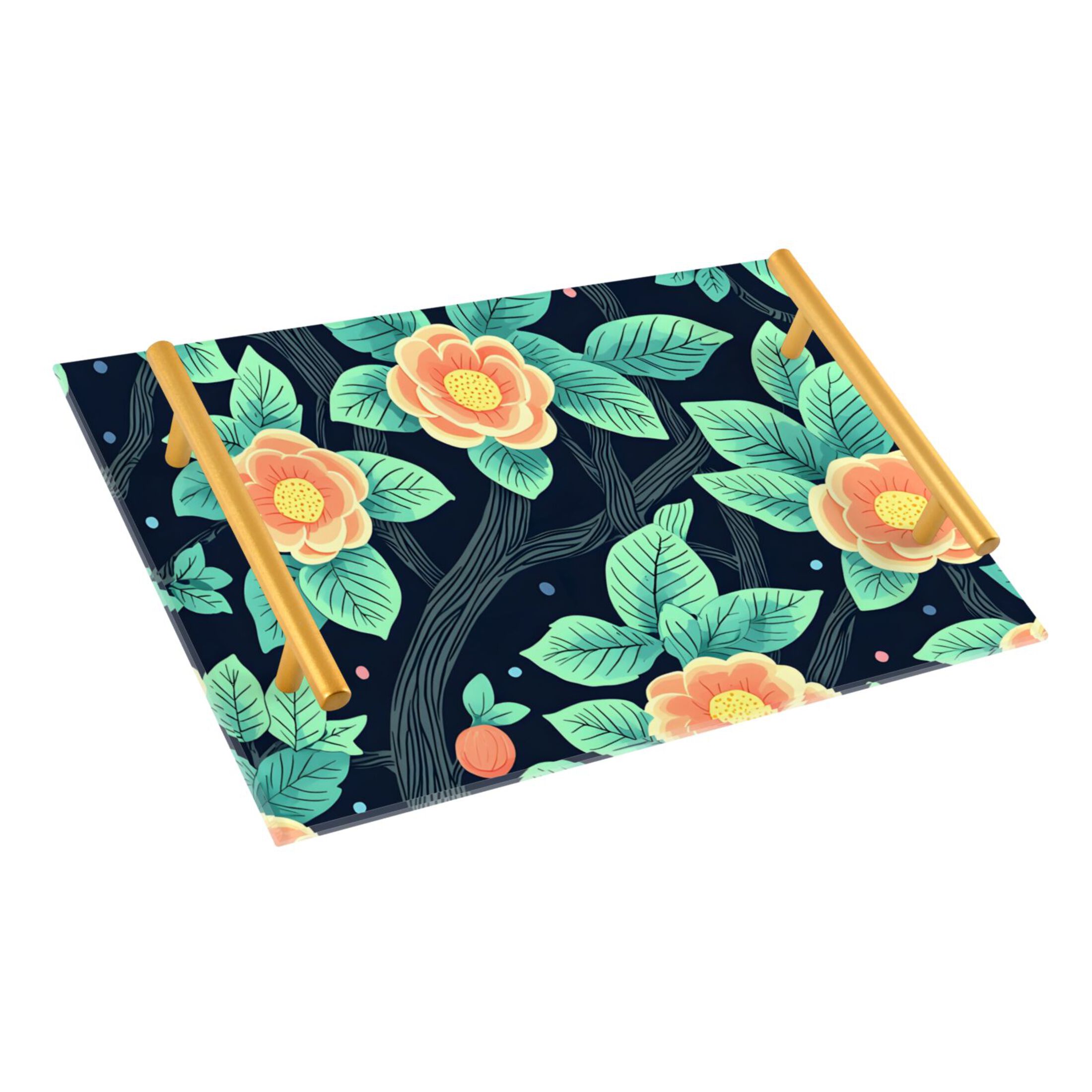 ALAZA Bathroom Tray Rose Flower Vanity Countertop Trays Acrylic Sink ...