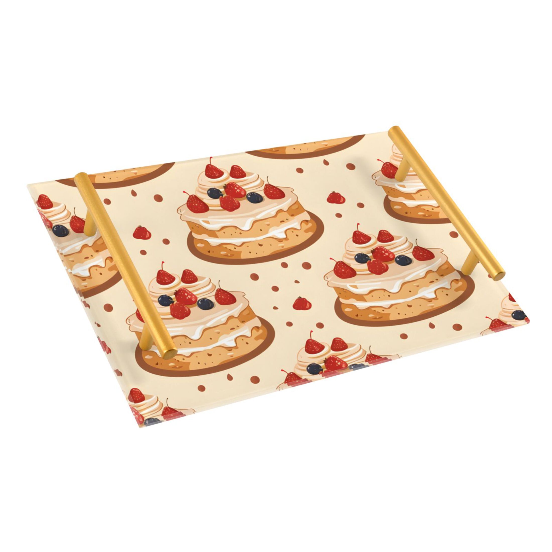 ALAZA Bathroom Tray Strawberry Cake Vanity Countertop Trays Acrylic ...