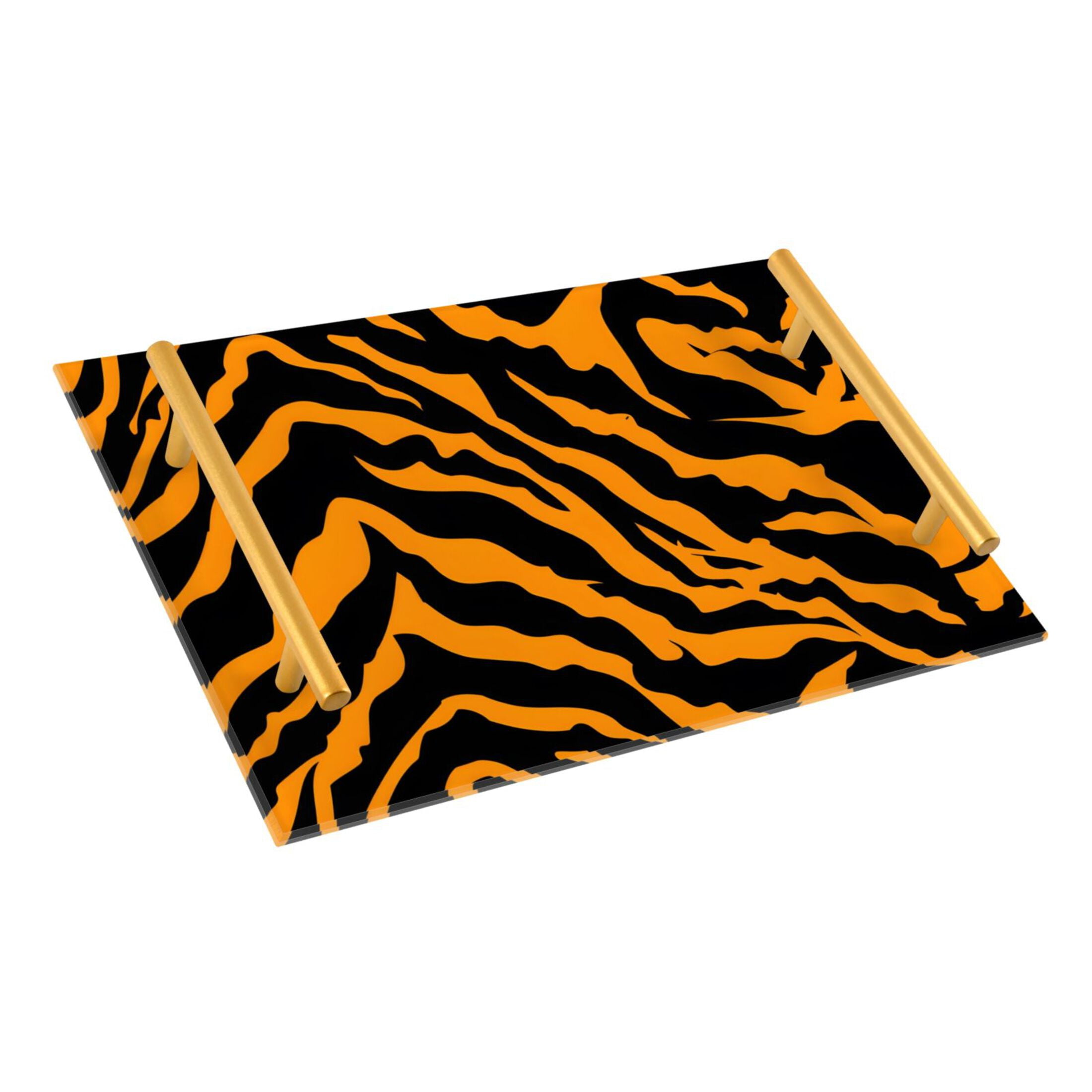 ALAZA Bathroom Tray Tiger Print Background Vanity Countertop Trays ...