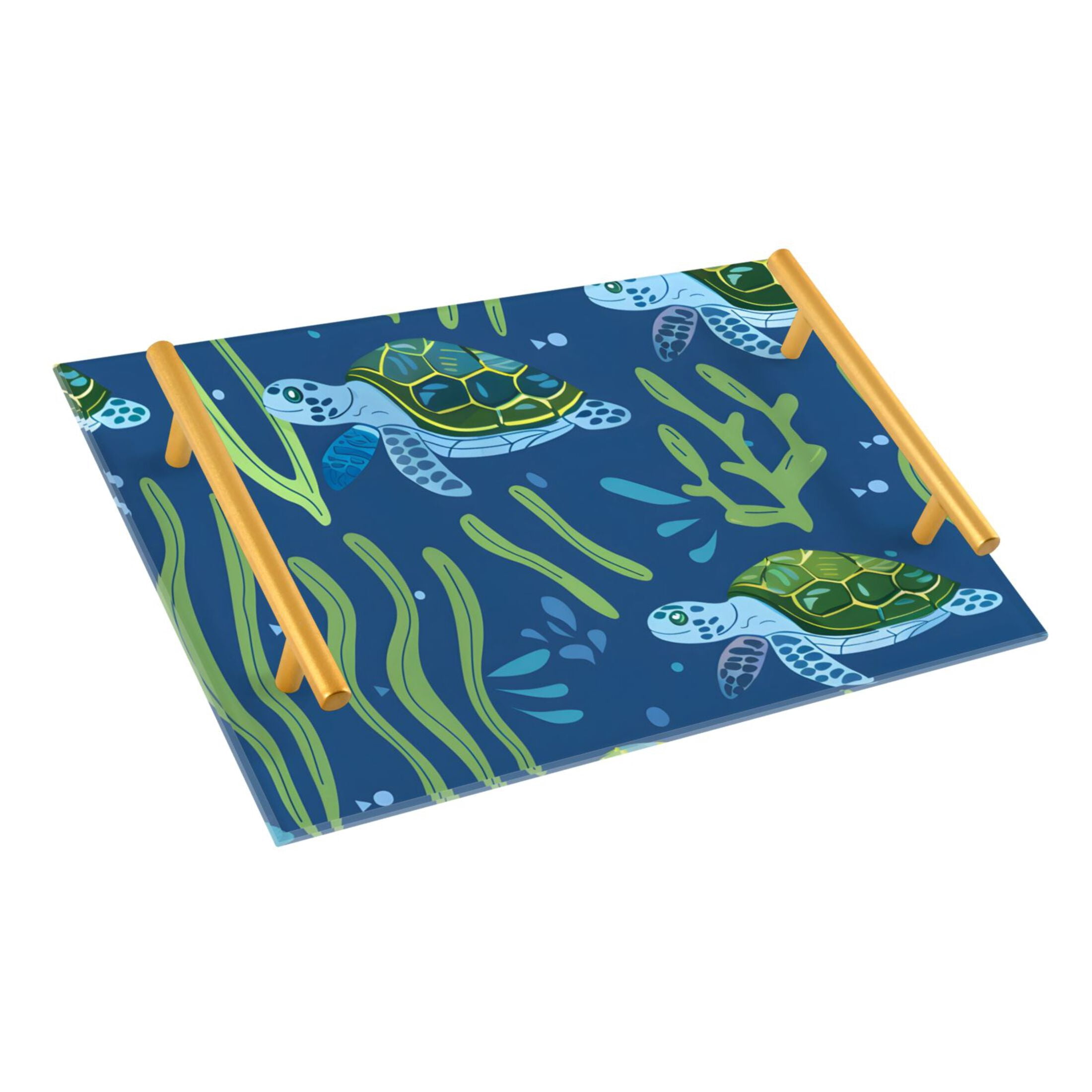 ALAZA Bathroom Tray Turtles Seaweed under Sea Vanity Countertop Trays ...