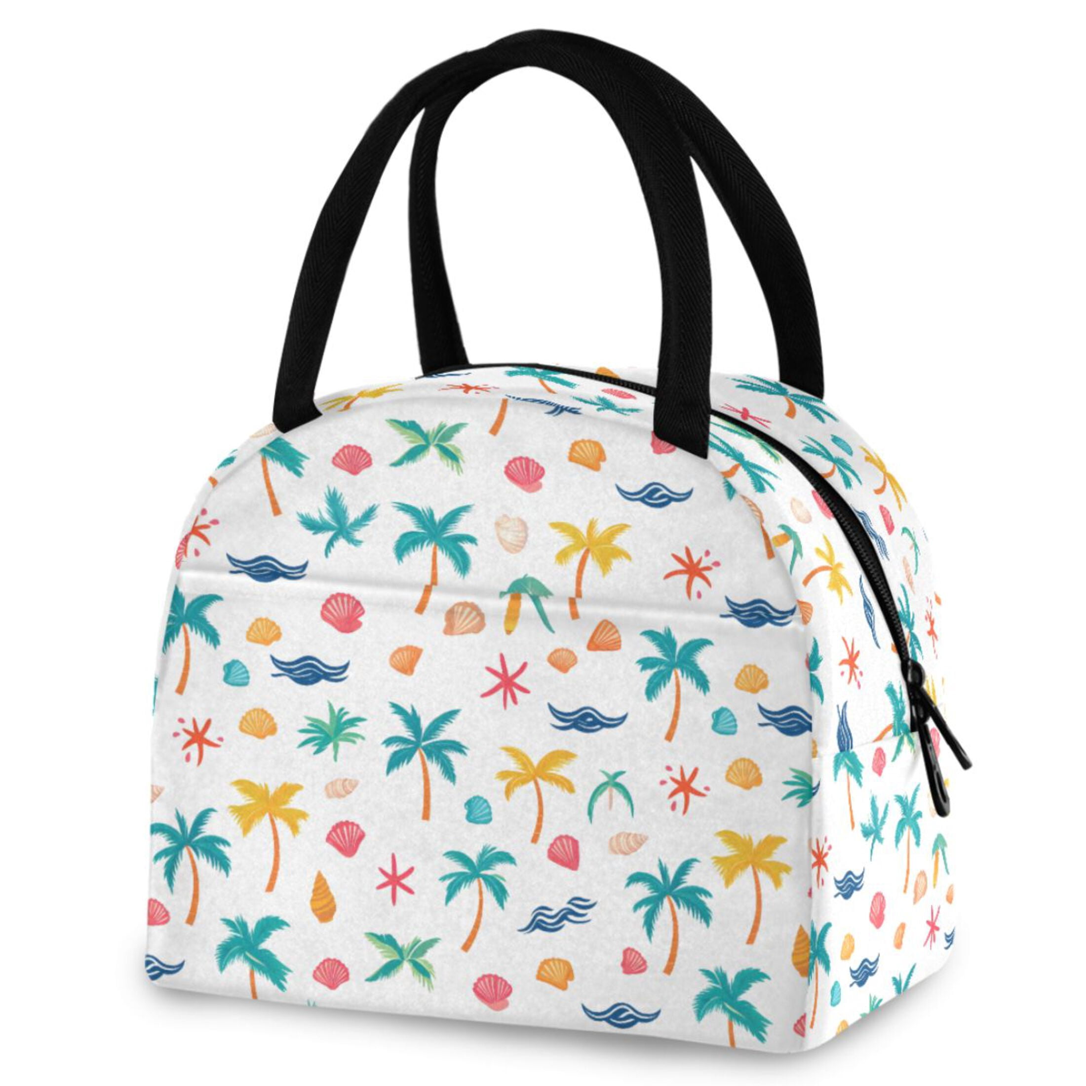 ALAZA Beach Palm Trees Insulated Lunch Box Reusable Cooler Tote Bag ...