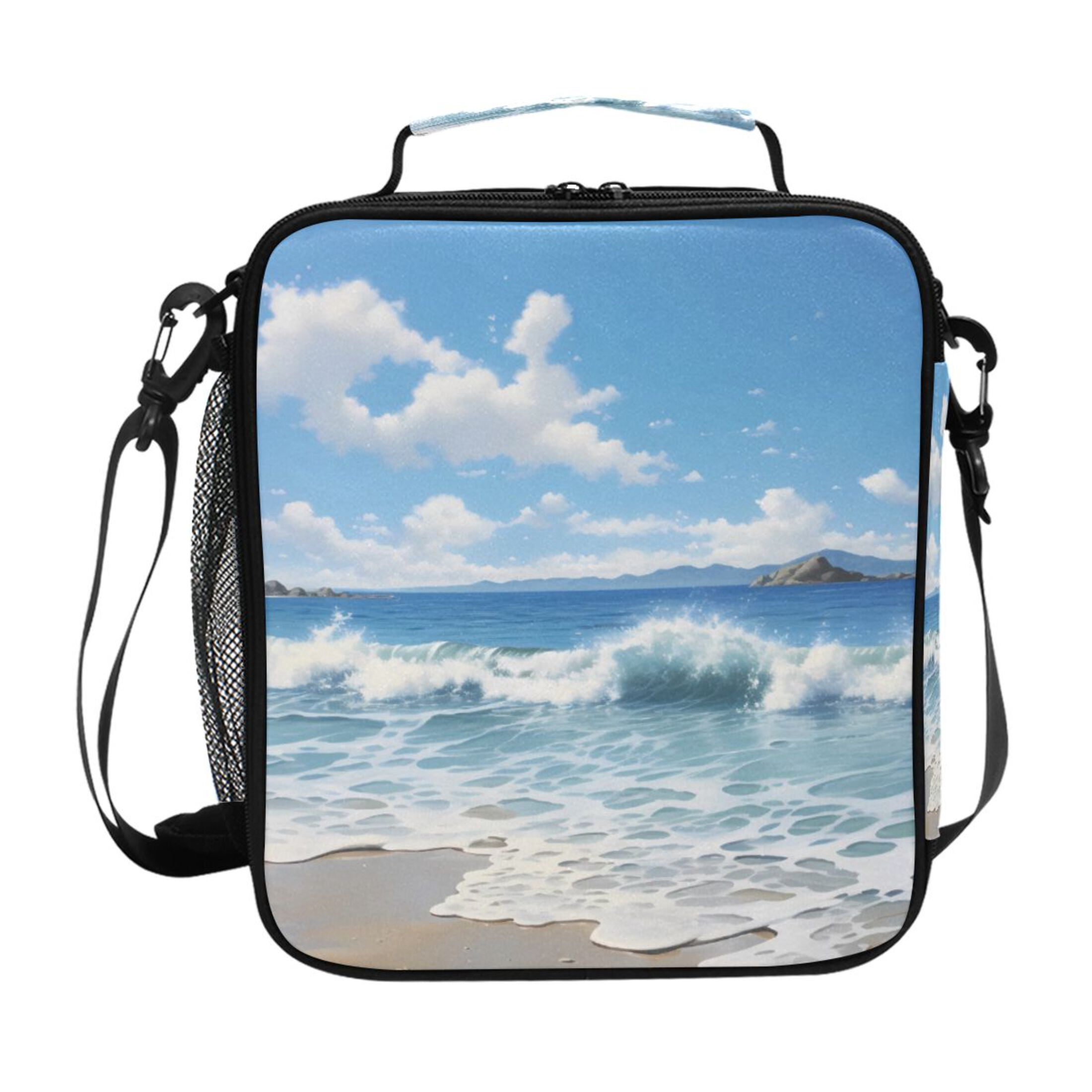 ALAZA Beach and Blue Sky Lunch Box Insulated Lunch Bag Reusable Thermal ...