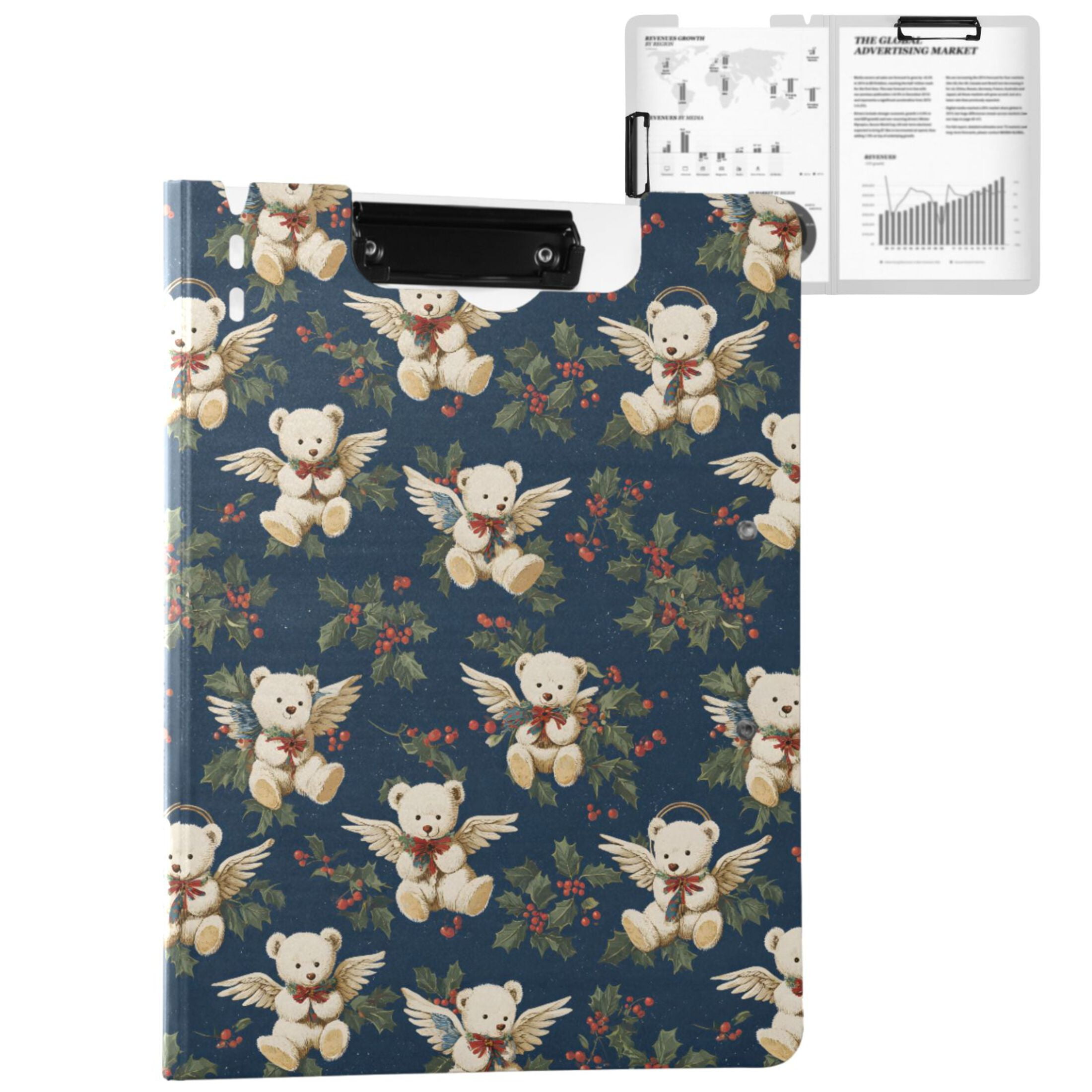 ALAZA Bears with Wings A4 Foldable Clipboard 360 Degree Folder Binder ...