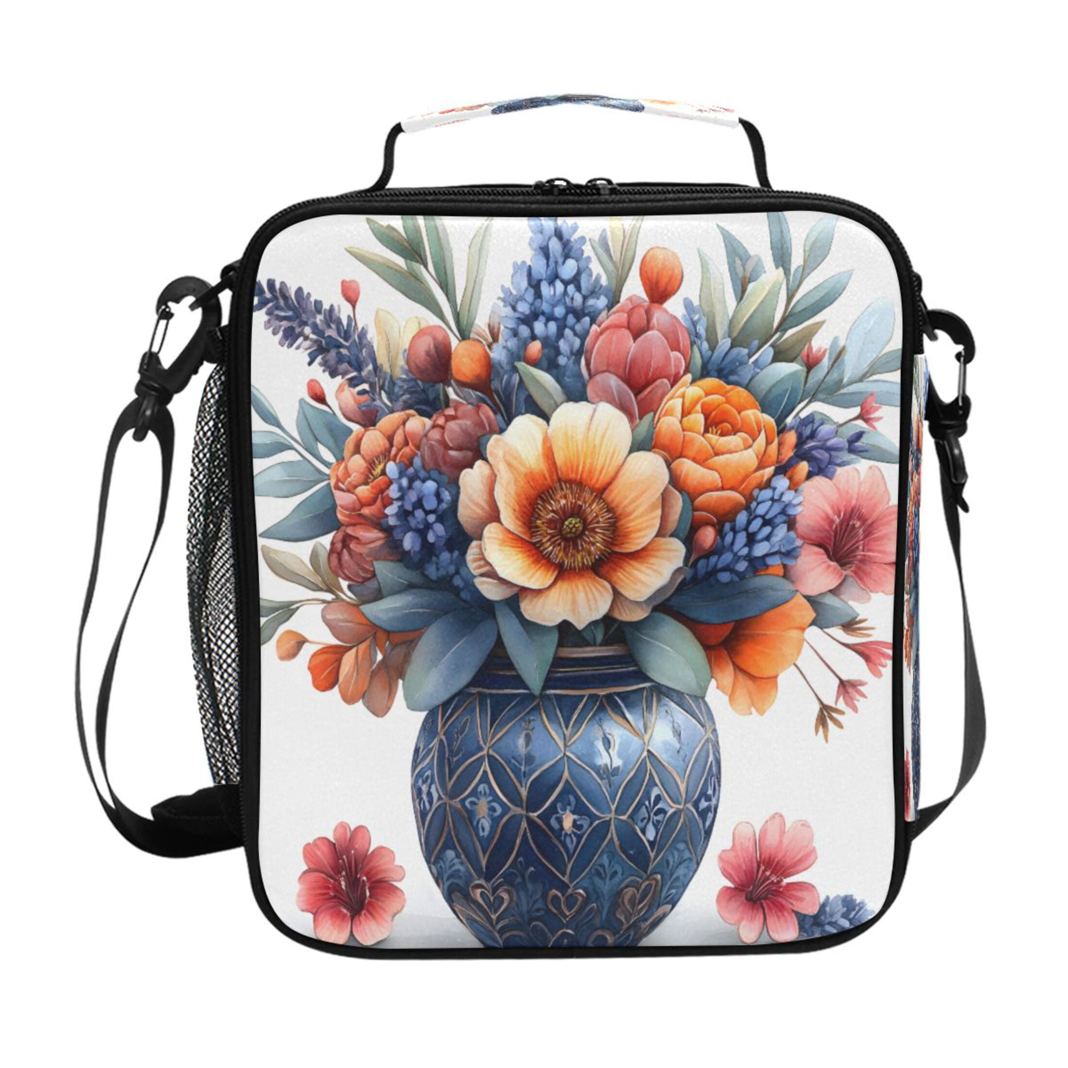 ALAZA Beautiful Flower Lunch Box Insulated Lunch Bag Reusable Thermal ...