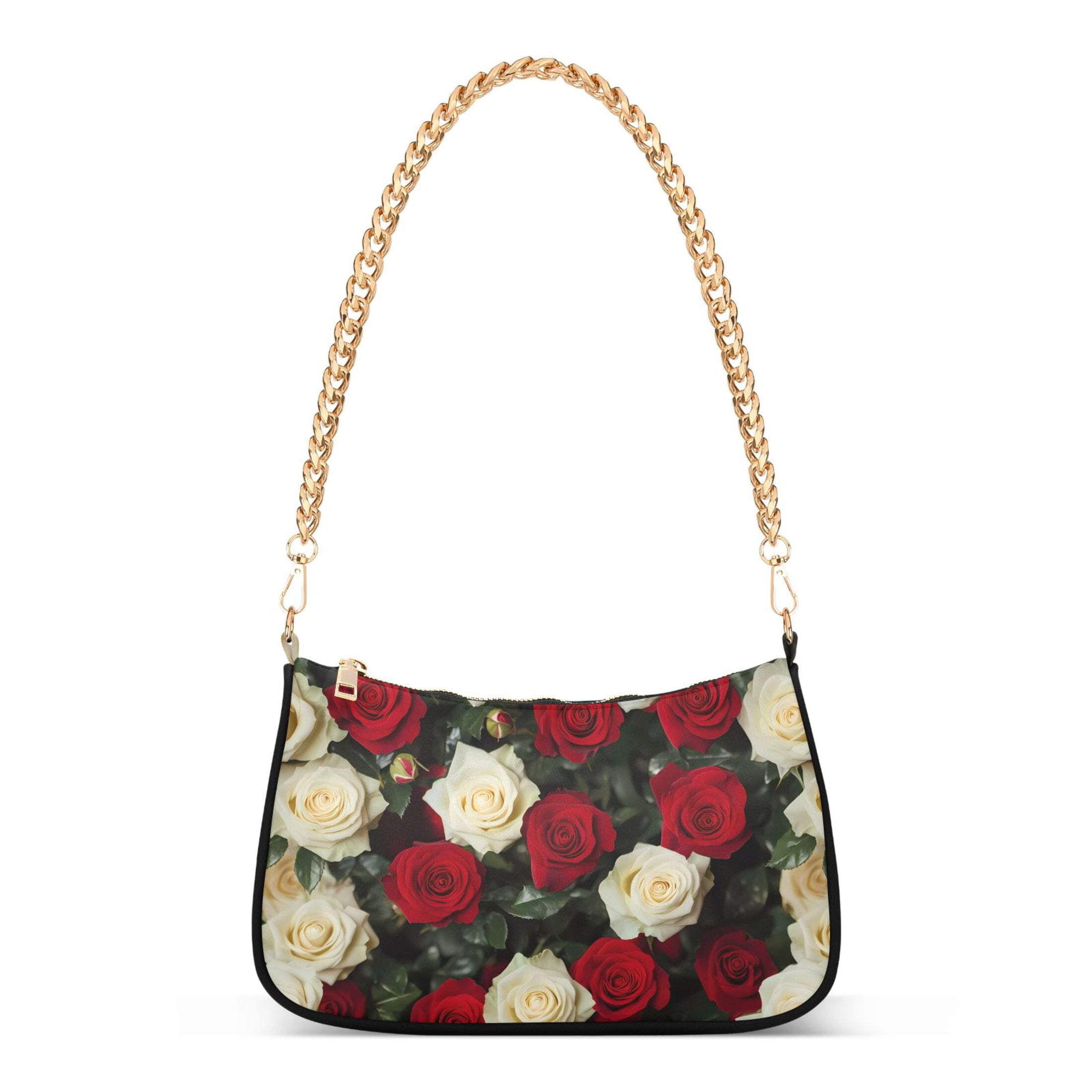 ALAZA Beautiful Roses Flowers-i2 Women's Chain Shoulder Bag Hobo ...