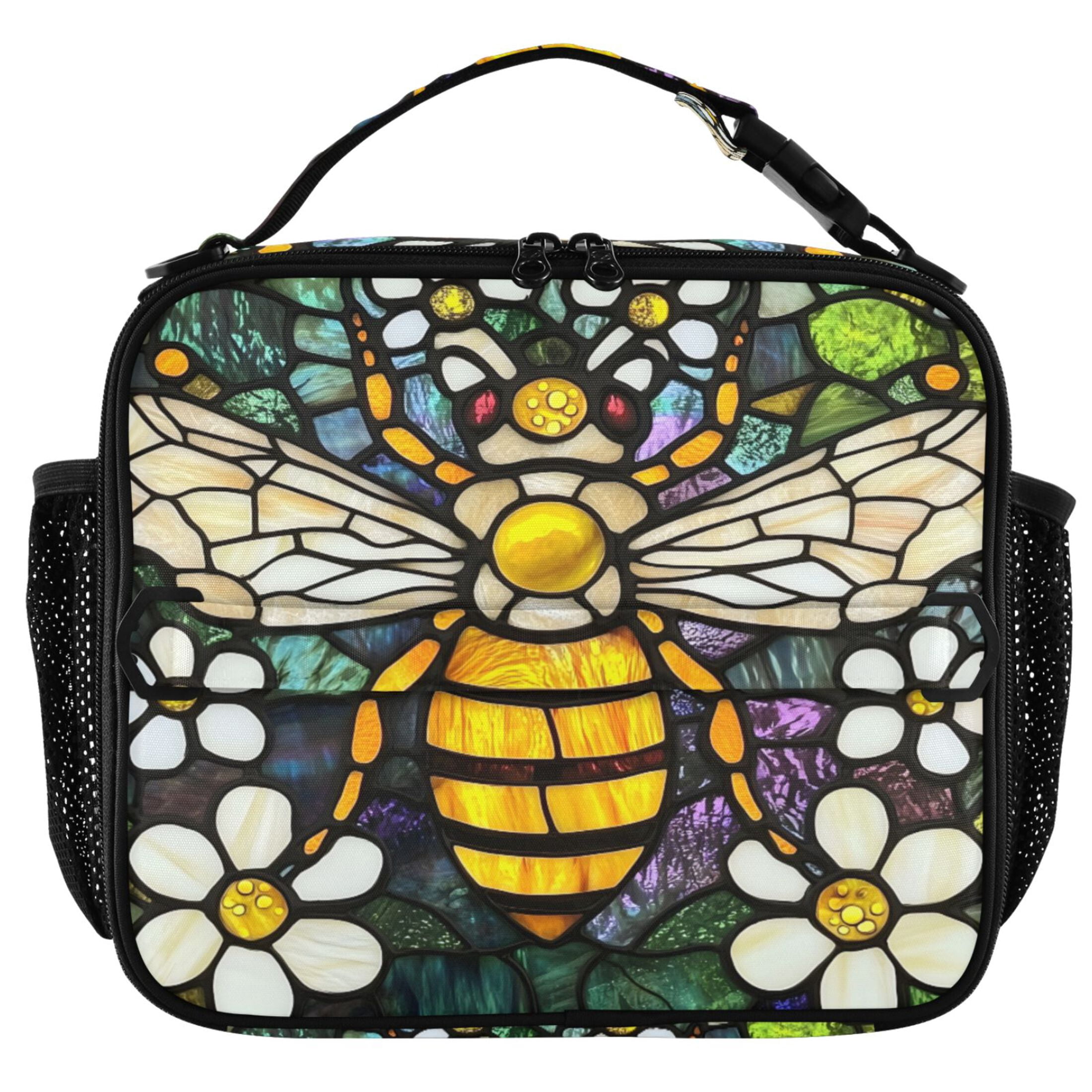 ALAZA Bee in Bohemia Floral-1 Insulated Lunch Box Lunch Bag Cooler Tote ...