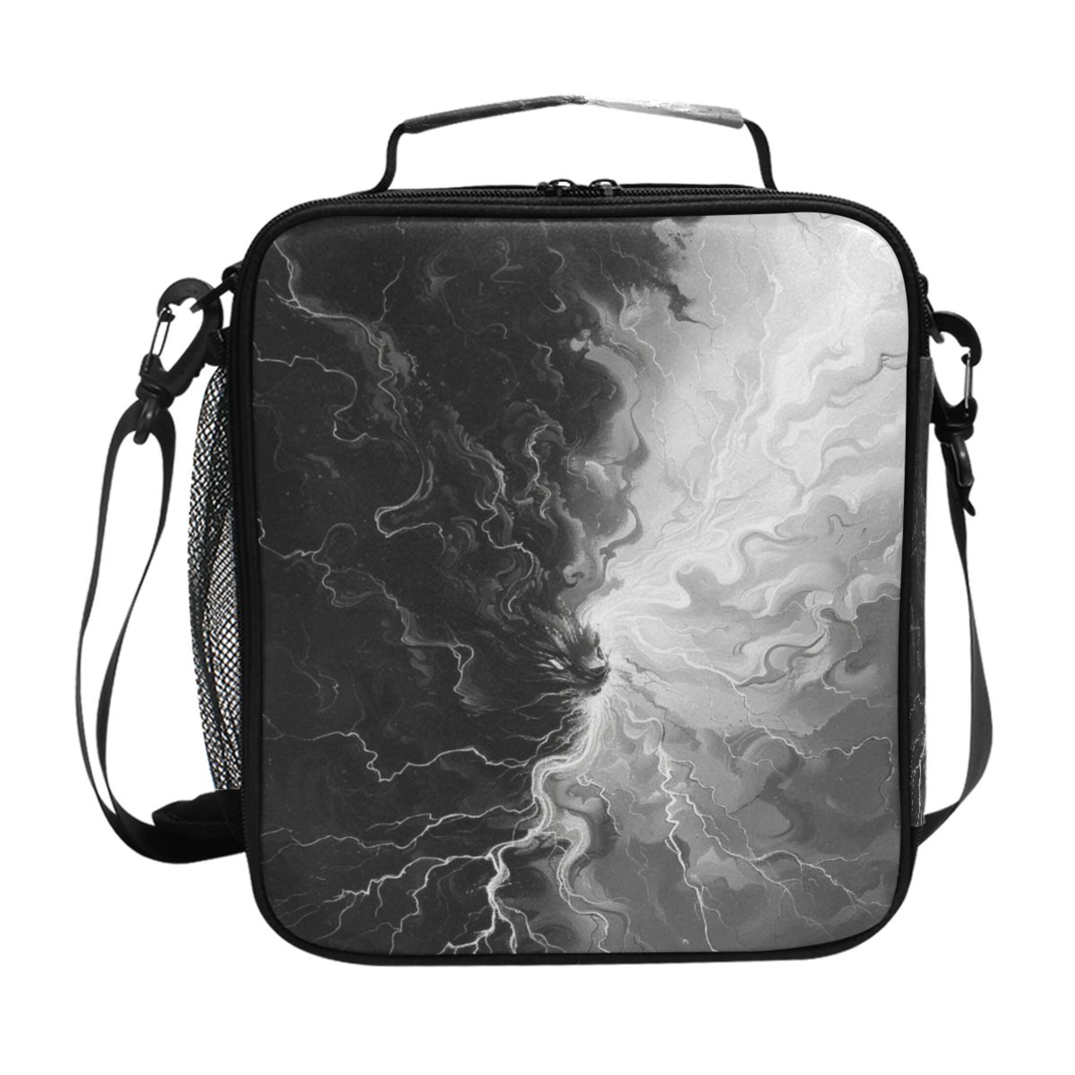 ALAZA Black and White Lunch Box Insulated Lunch Bag Reusable Thermal ...
