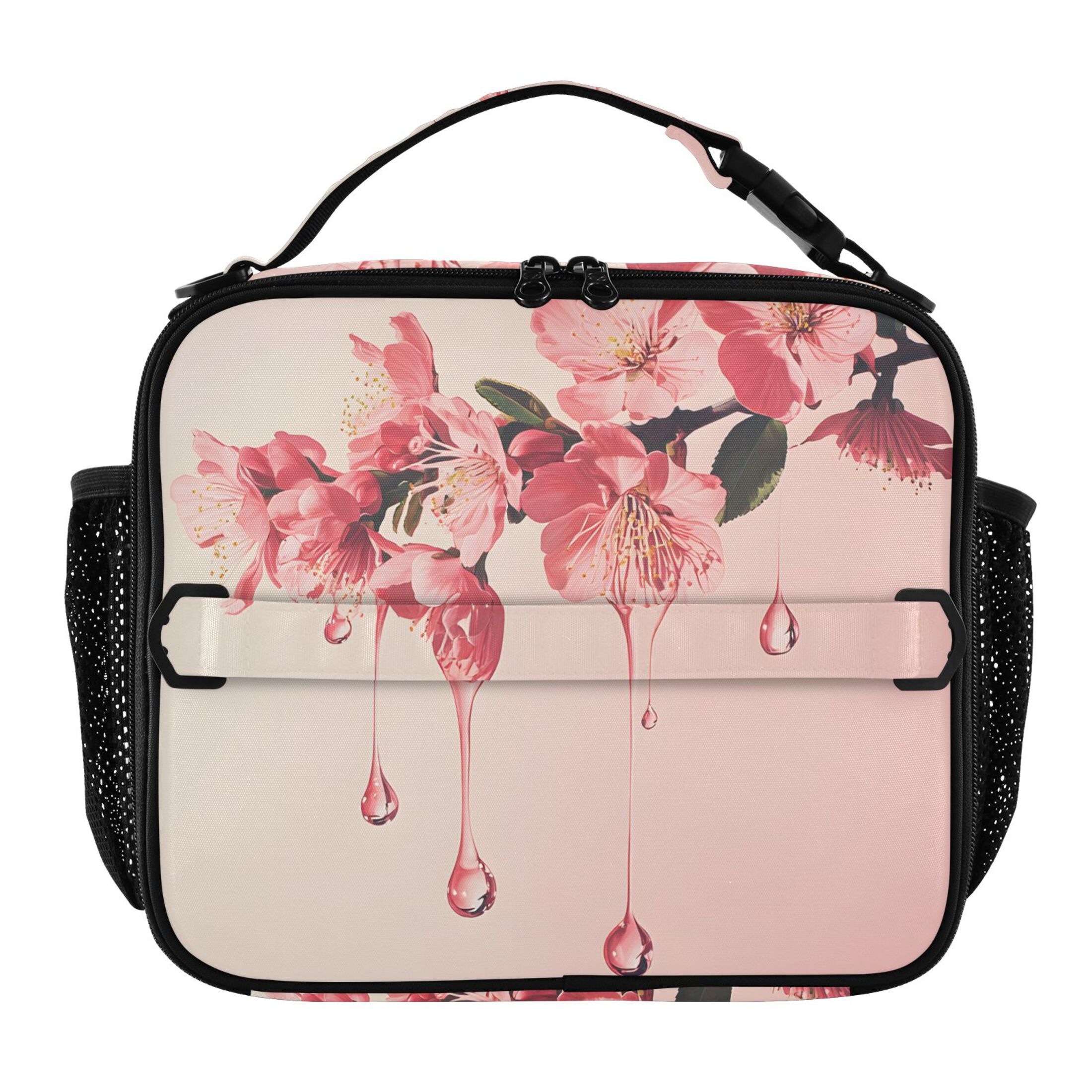 ALAZA Blossom Flower with Water Drop Lunch Box Insulated Lunch Bag ...