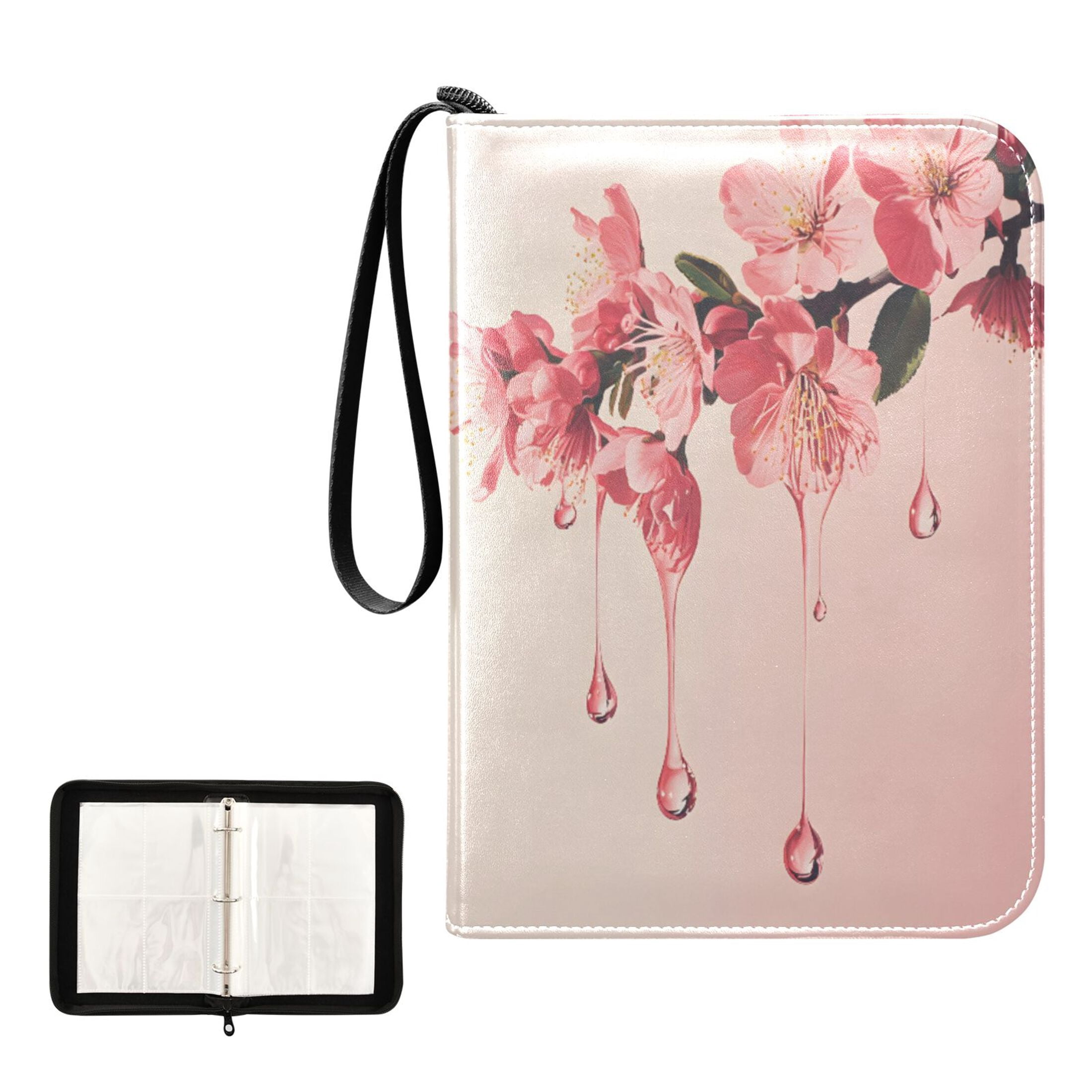 ALAZA Blossom Flower with Water Drop Trading Card Binder 4 Pocket Cards ...