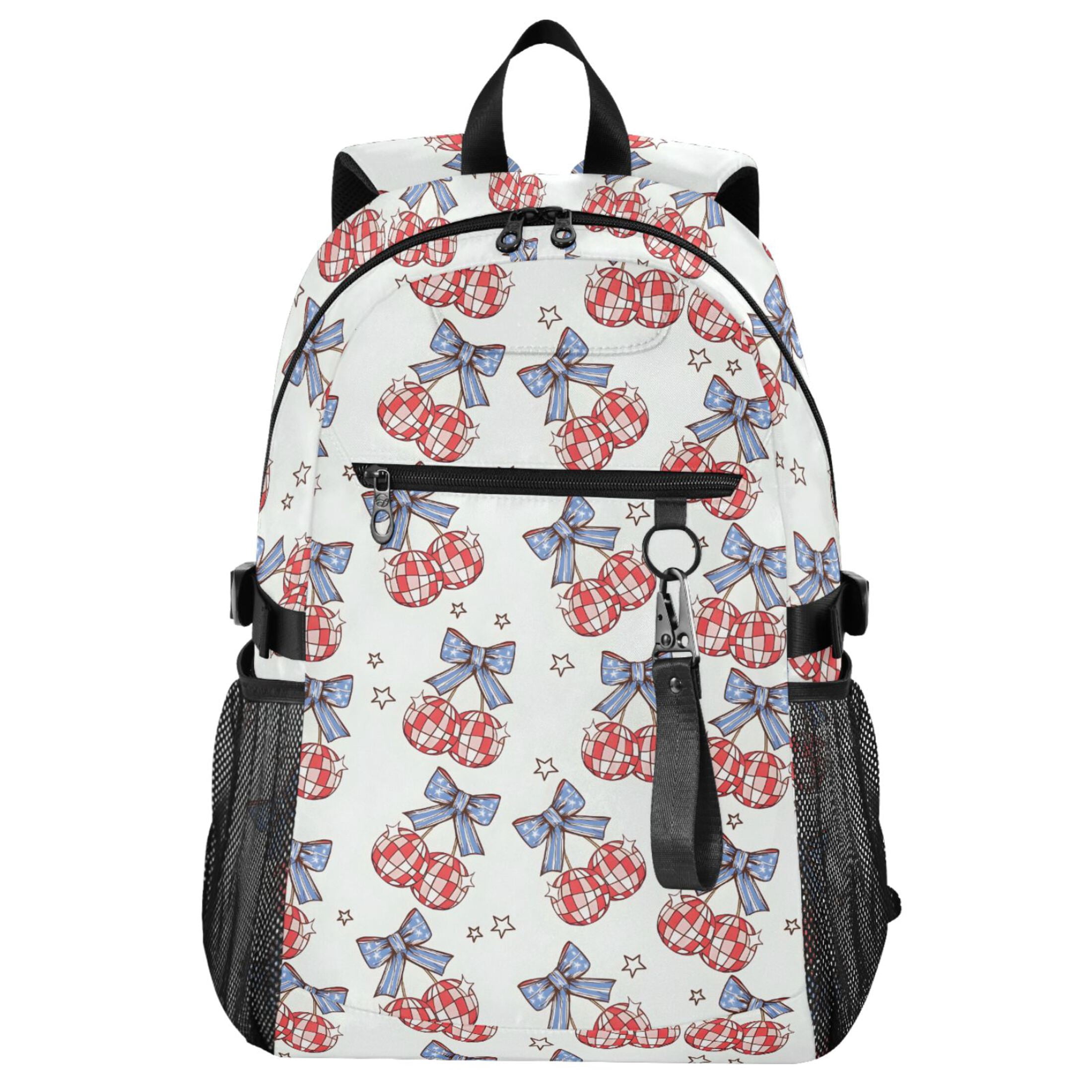 ALAZA Blue Bows Disco Balls Pattern School Backpack Travel Laptop Bag ...