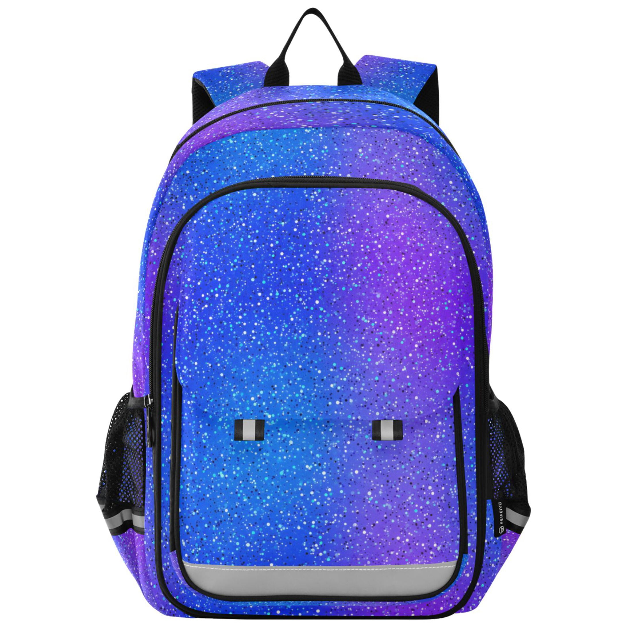 ALAZA Blue Glitter Purple School Laptop Backpack Travel Bag Casual ...