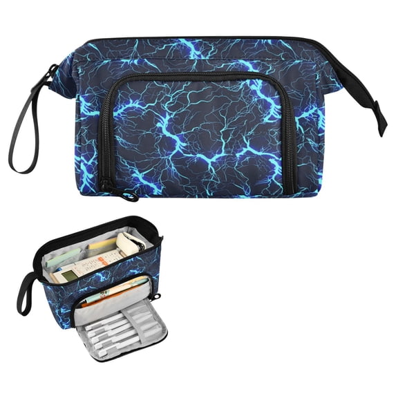ALAZA Blue Lightning Pencil Pouch Big Capacity Pencil Case Zipper ...