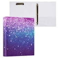 ALAZA Blue Purple Glitter Hardcover 3 Ring Binder 1.5" D-Rings with ...