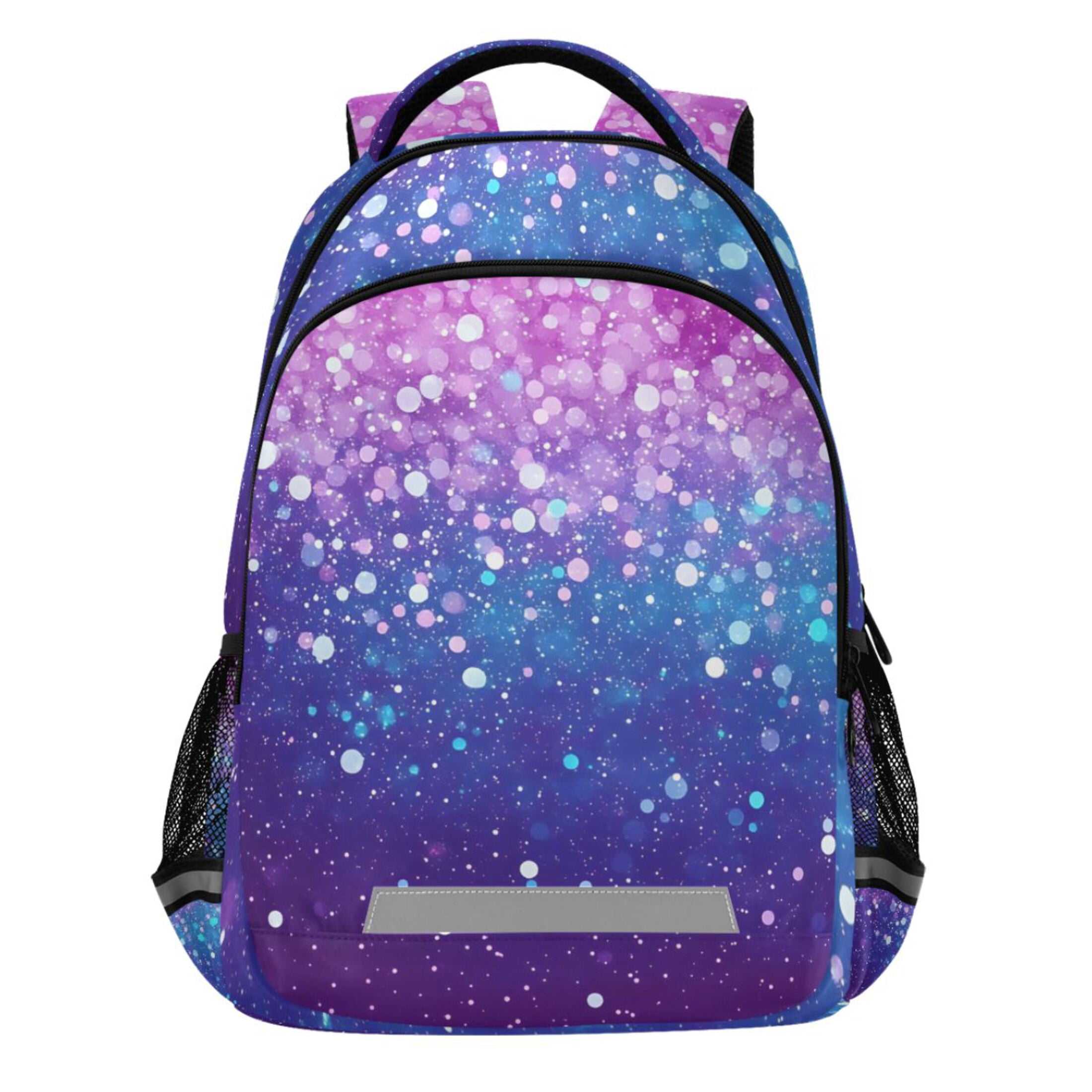ALAZA Blue Purple Glitter Pattern Backpack Elementary School Bags ...